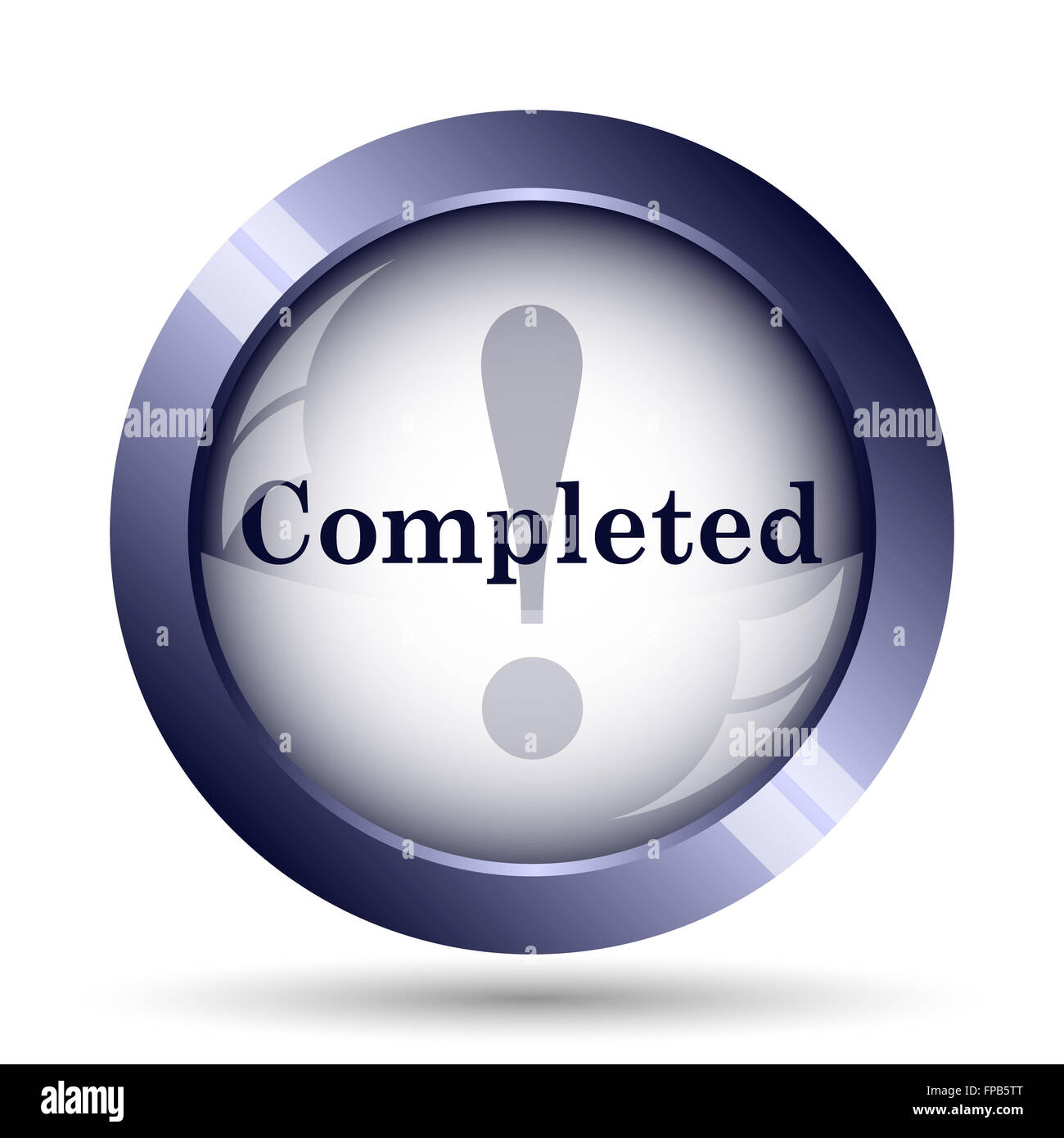 Completed icon. Internet button on white background Stock Photo - Alamy