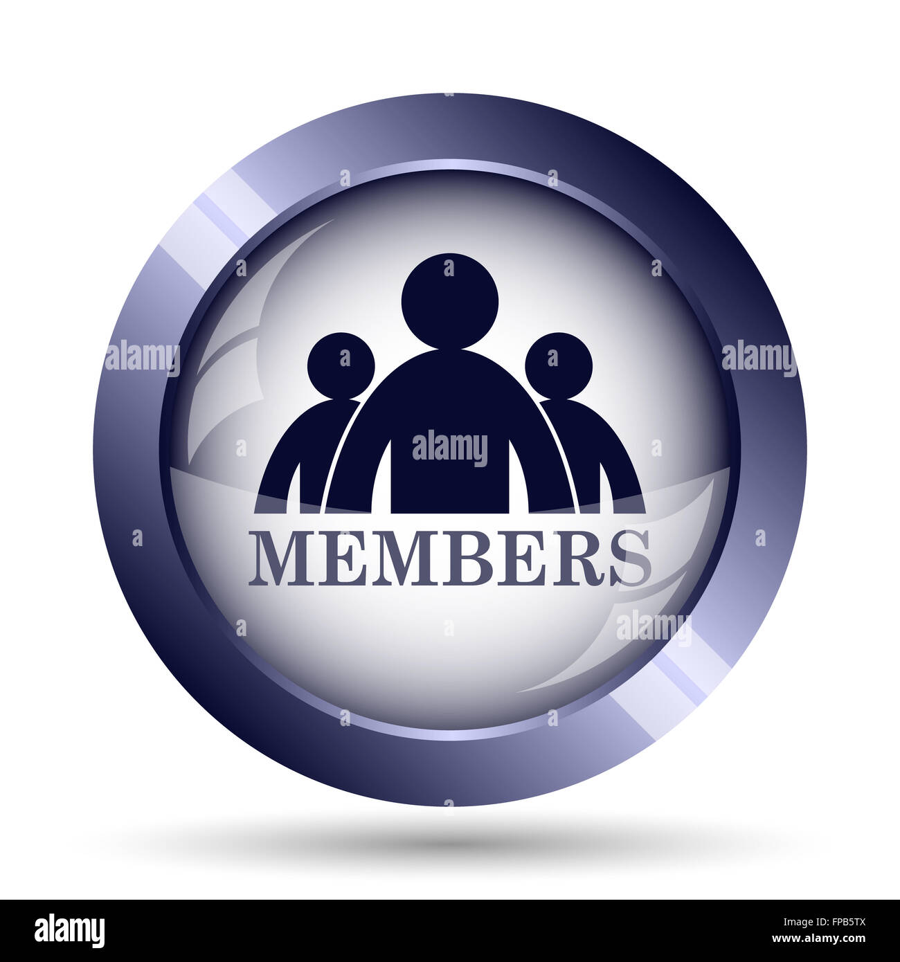 Members icon. Internet button on white background Stock Photo - Alamy