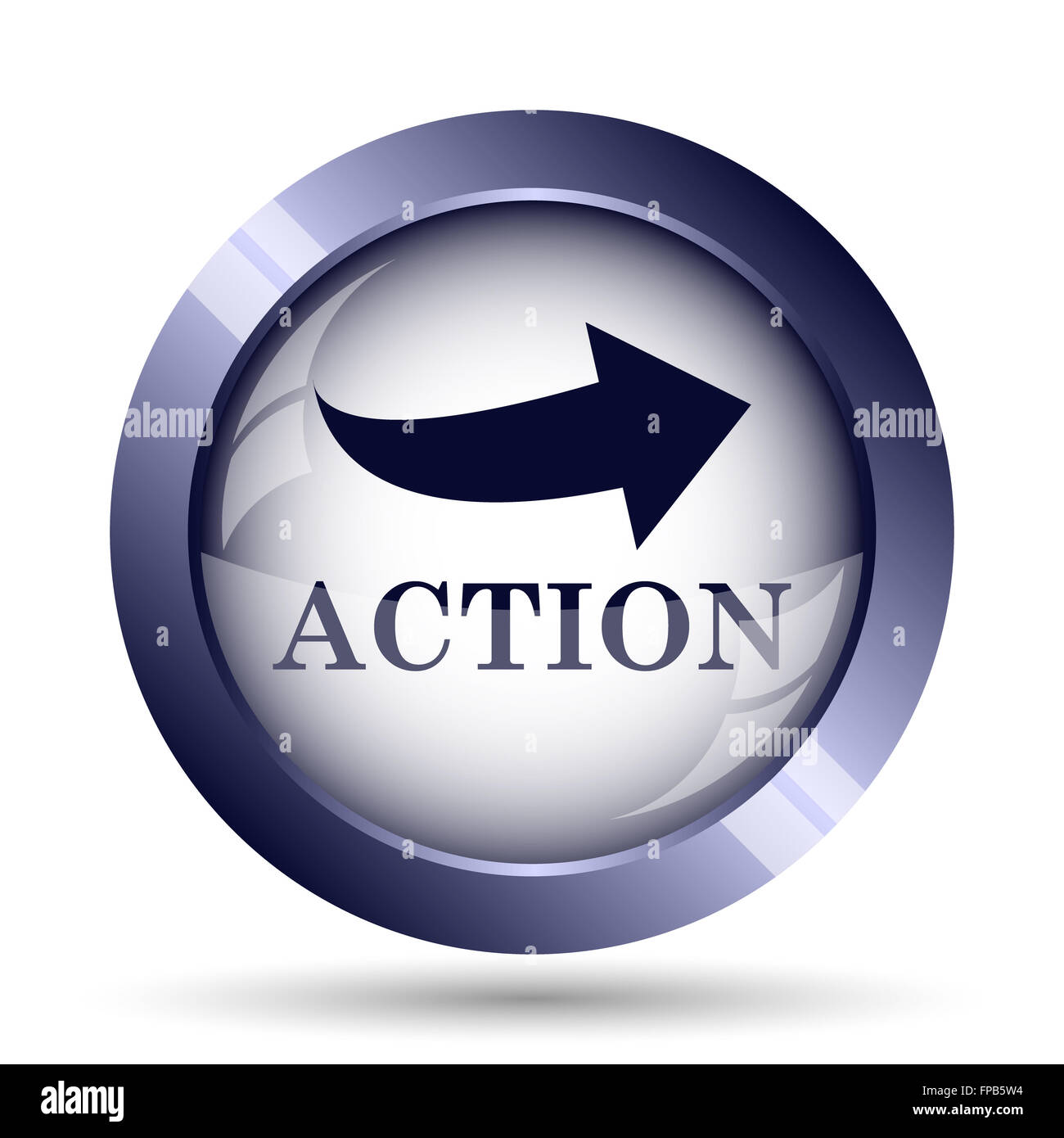 Action icon. Internet button on white background Stock Photo - Alamy