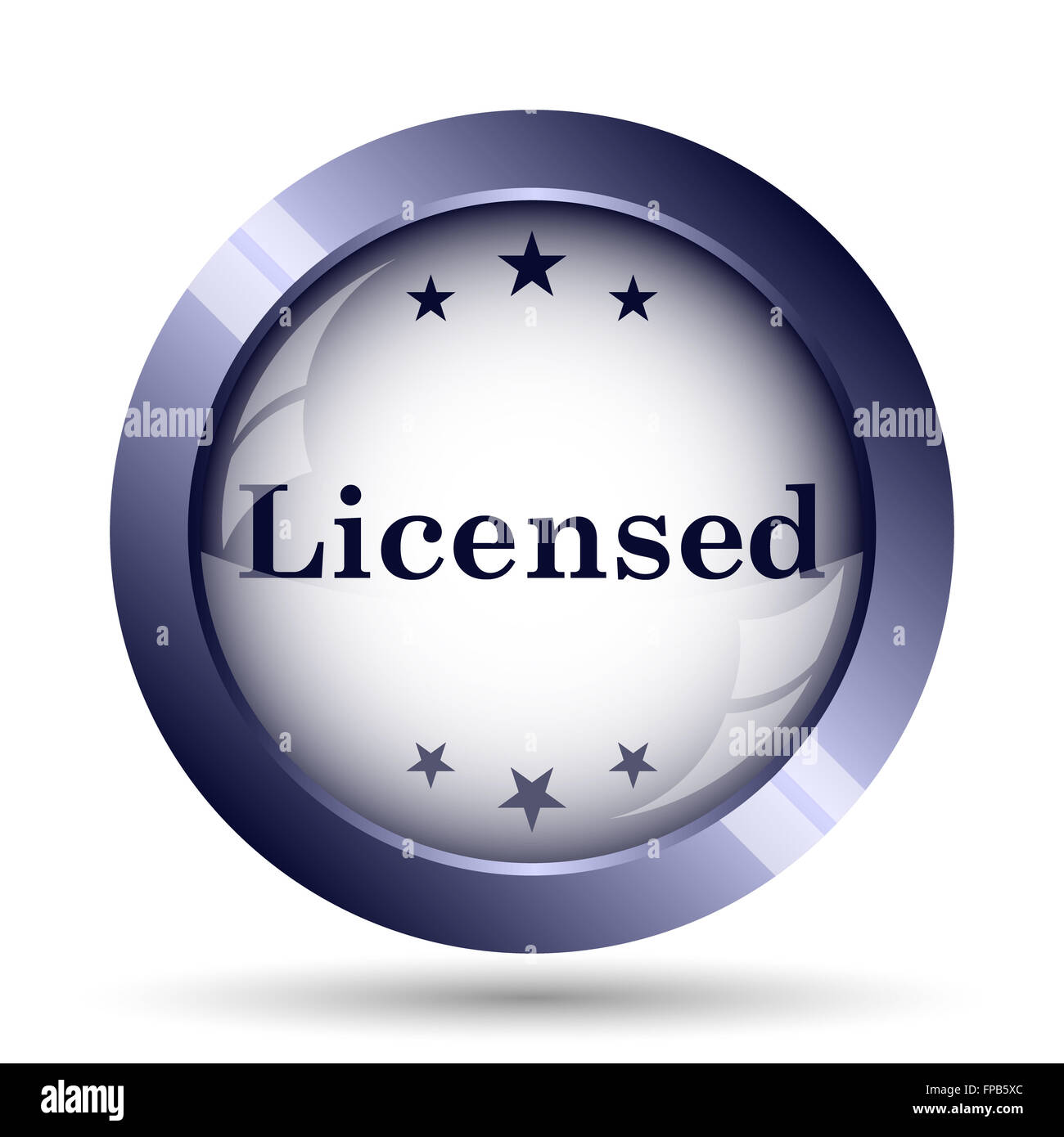 Licensed icon. Internet button on white background Stock Photo - Alamy