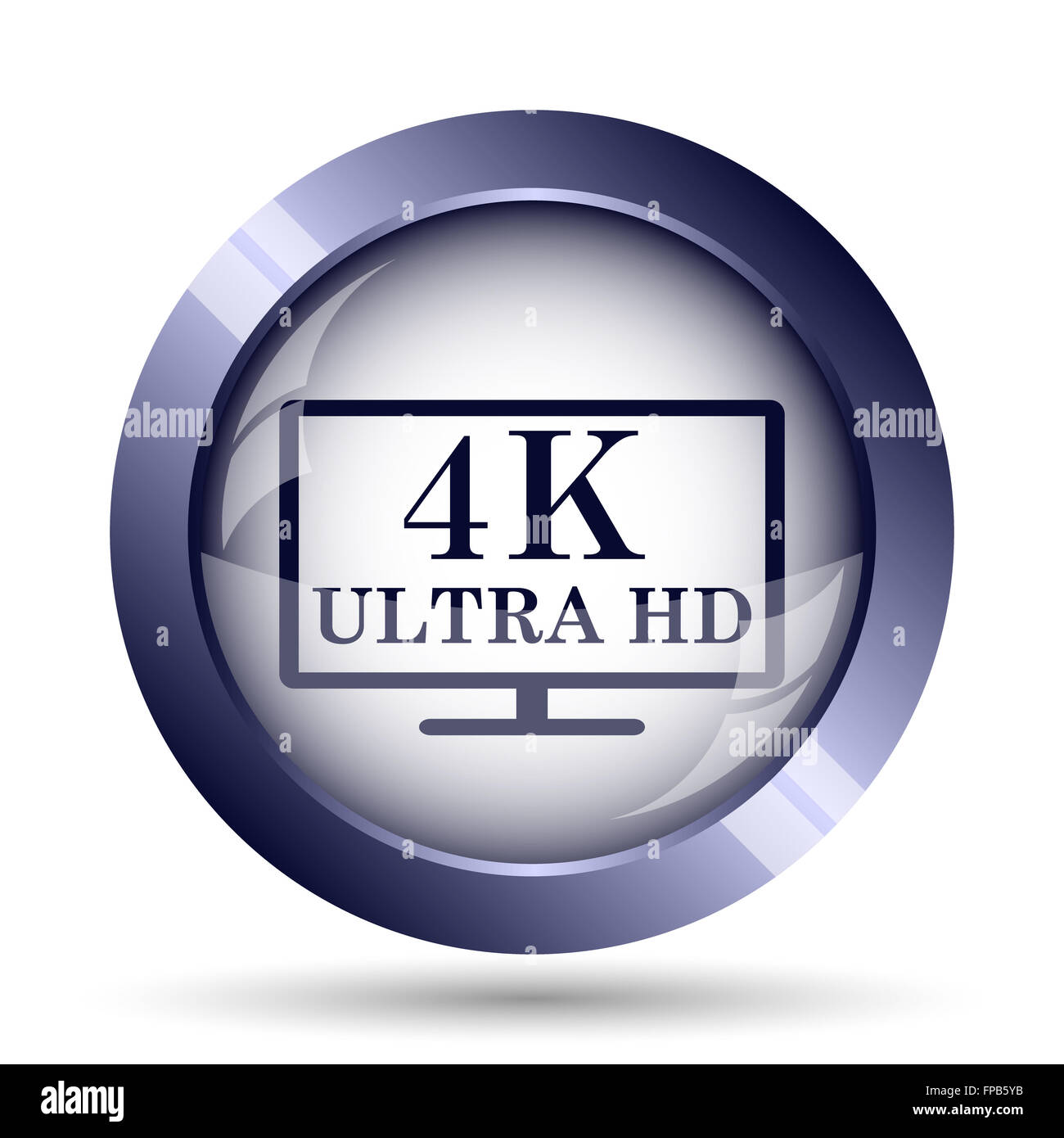 4K ultra HD icon. Internet button on white background Stock Photo - Alamy