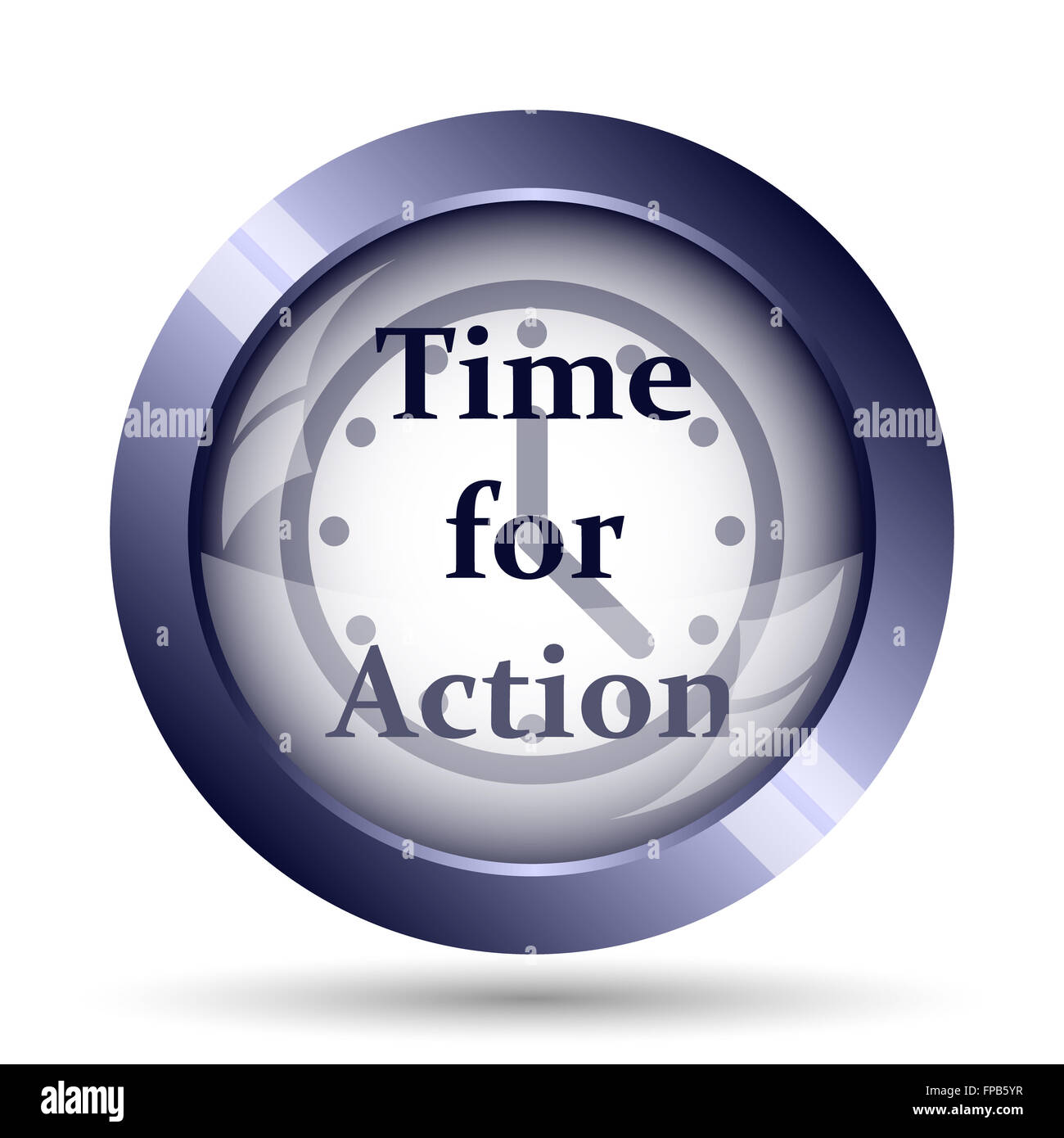 Time for action icon. Internet button on white background Stock Photo ...