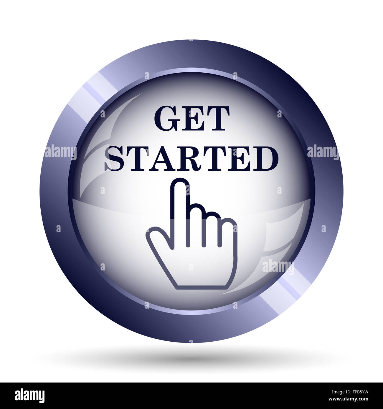 Get started icon. Internet button on white background Stock Photo - Alamy