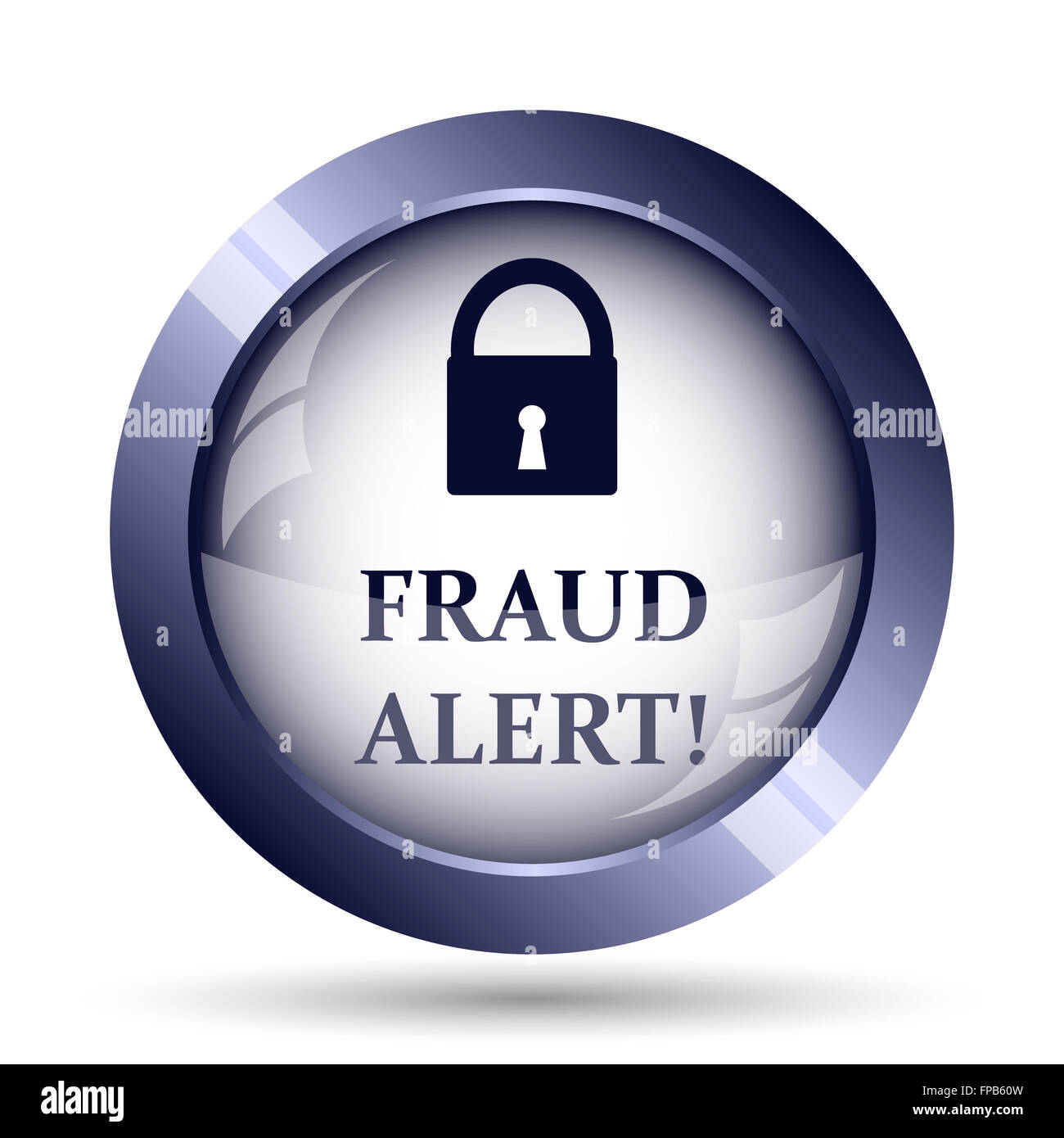 Fraud alert icon. Internet button on white background Stock Photo - Alamy
