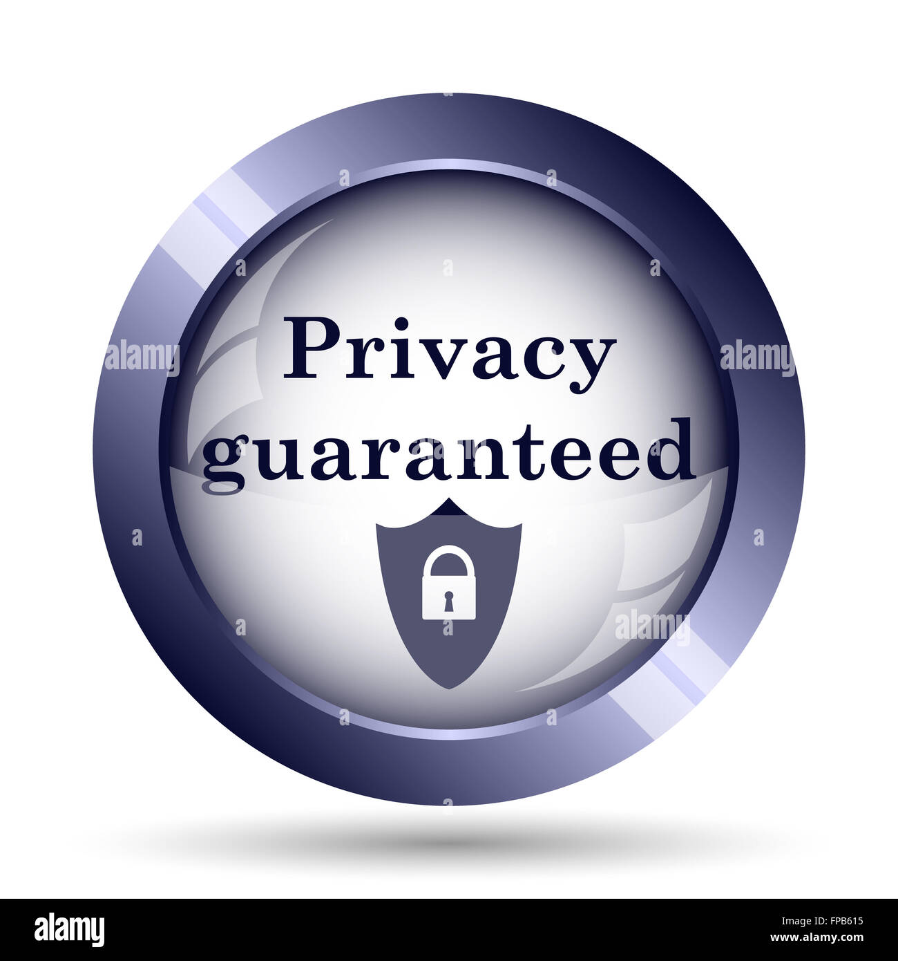 Privacy guaranteed icon. Internet button on white background Stock ...