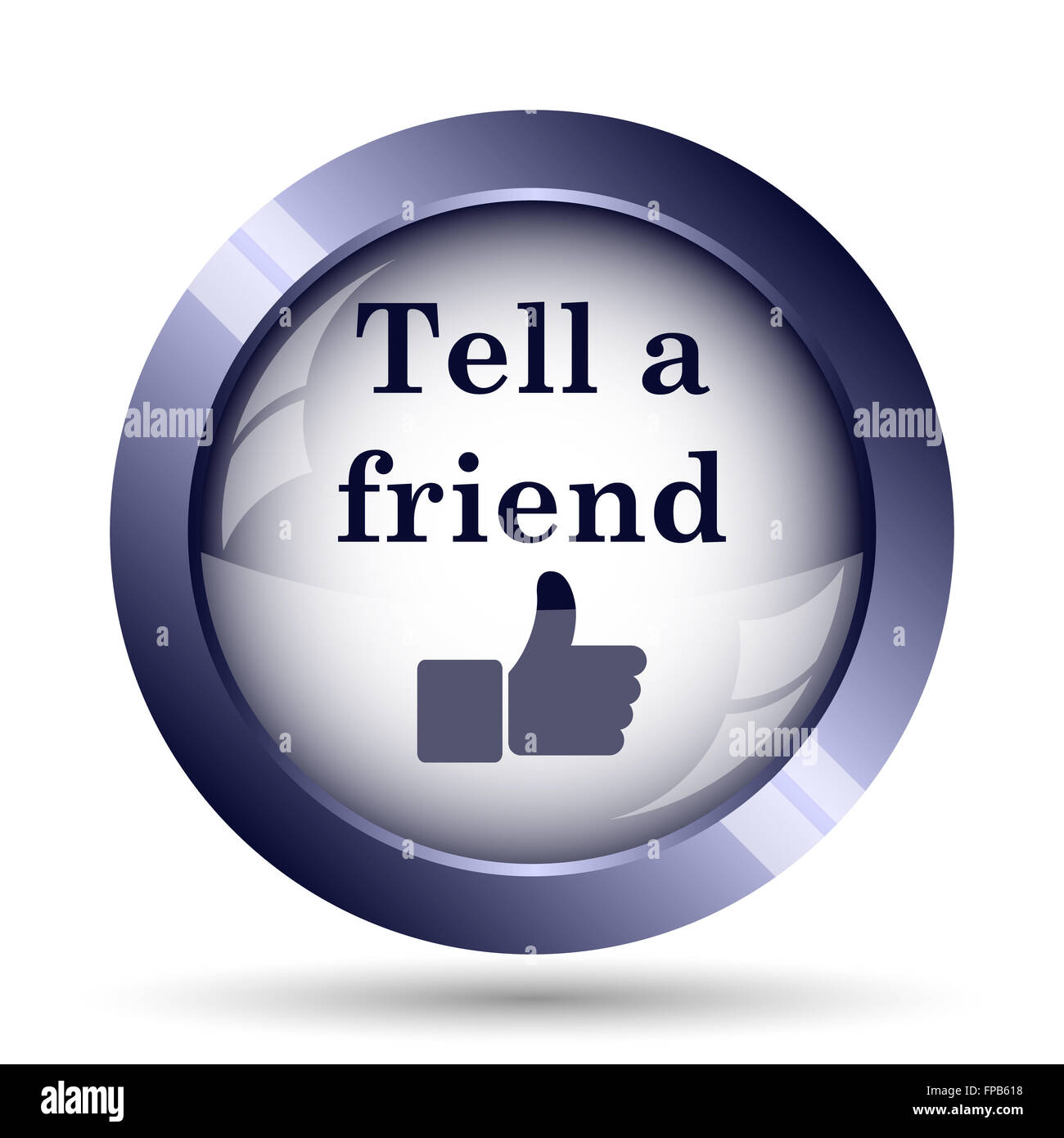 Tell a friend icon. Internet button on white background Stock Photo - Alamy
