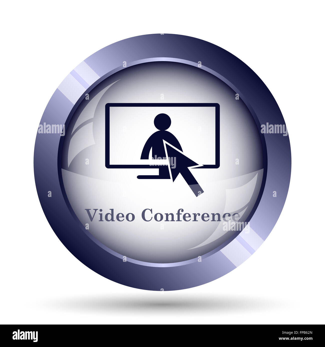 Video conference, online meeting icon. Internet button on white ...