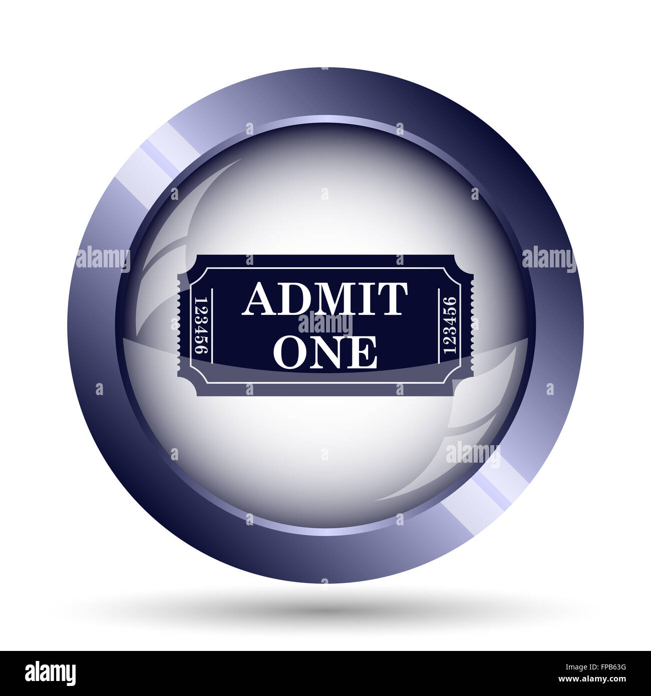 Admin one ticket icon. Internet button on white background Stock Photo ...