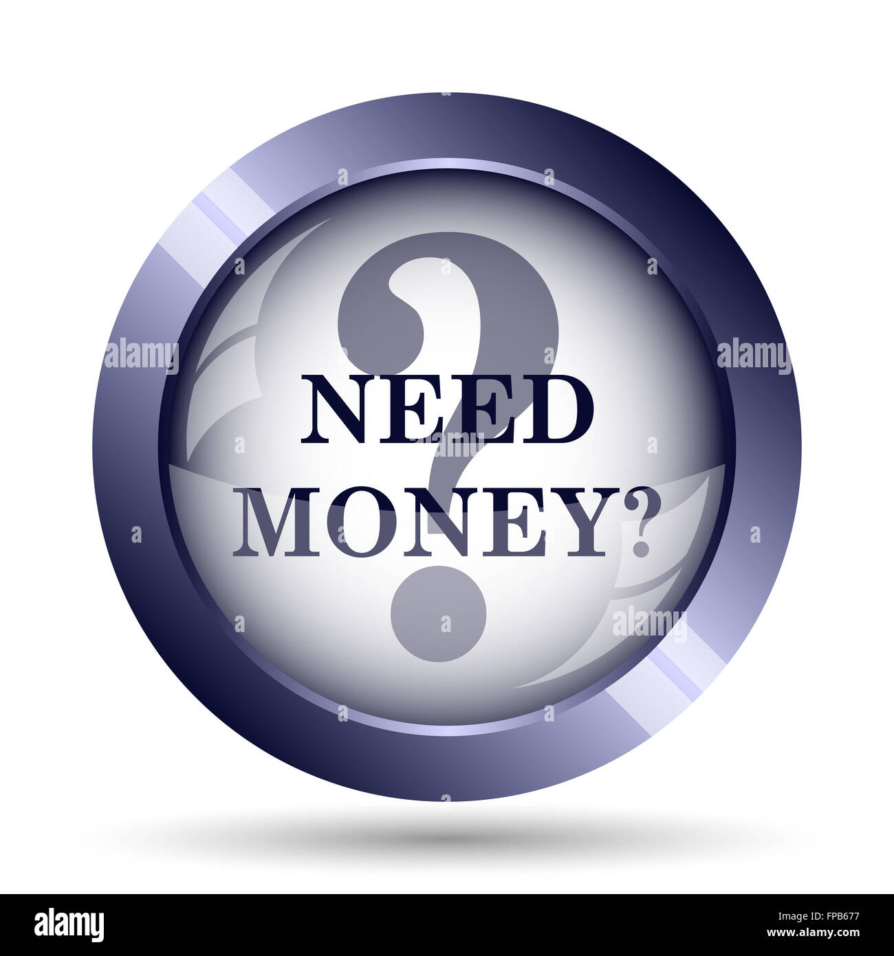 Need money icon. Internet button on white background Stock Photo - Alamy