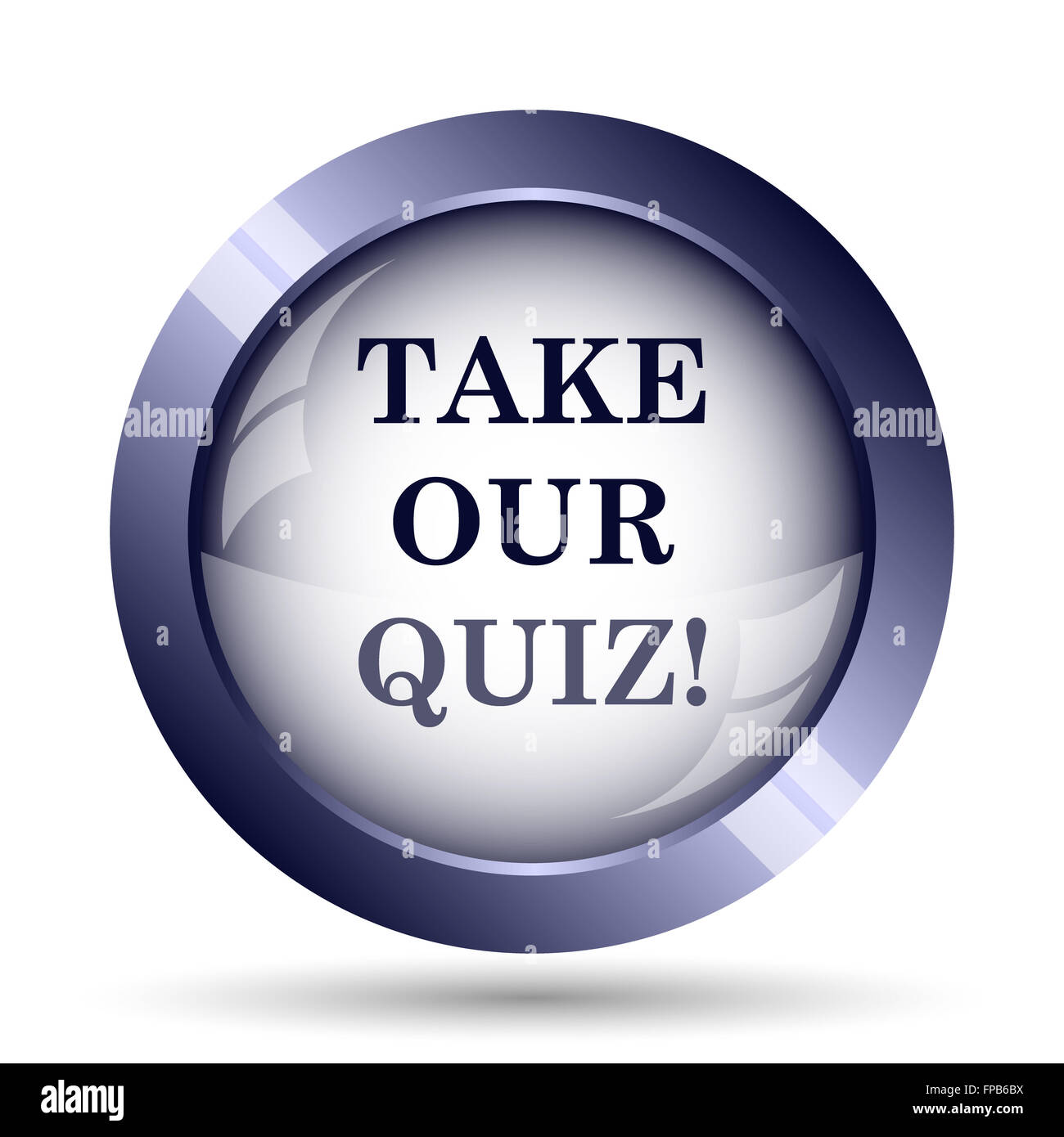Take our quiz icon. Internet button on white background Stock Photo - Alamy