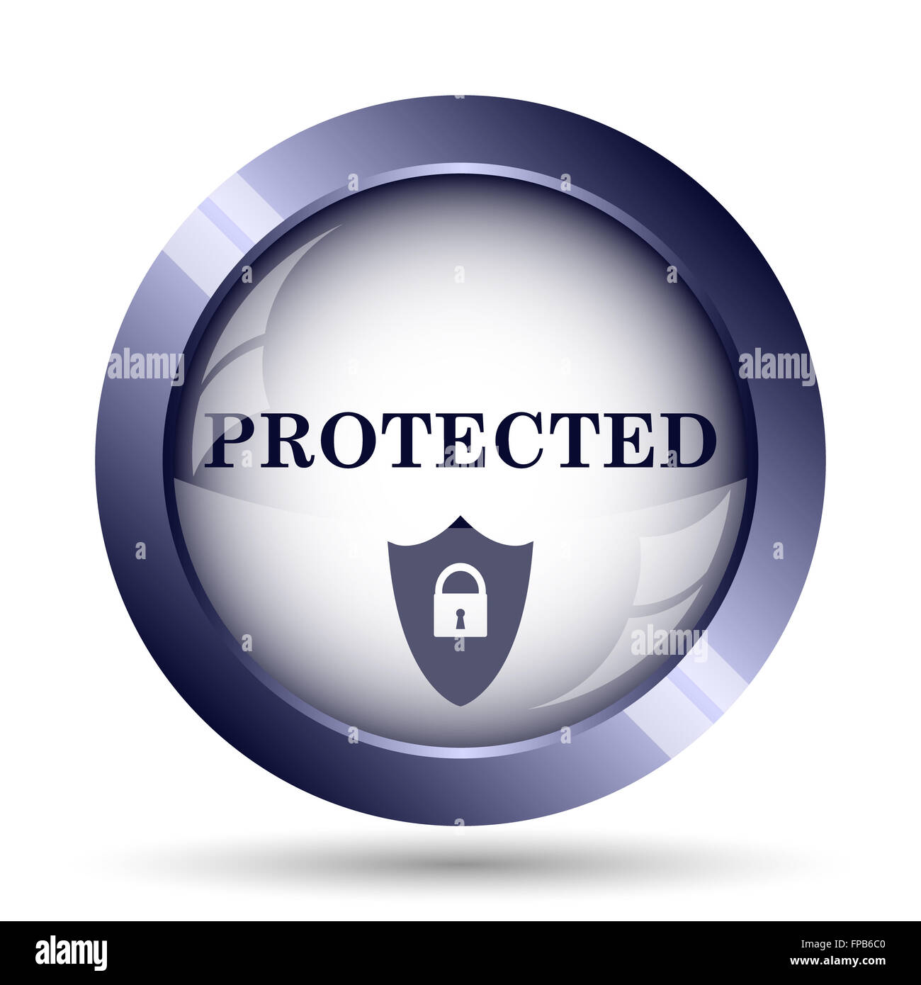 Protected icon. Internet button on white background Stock Photo - Alamy