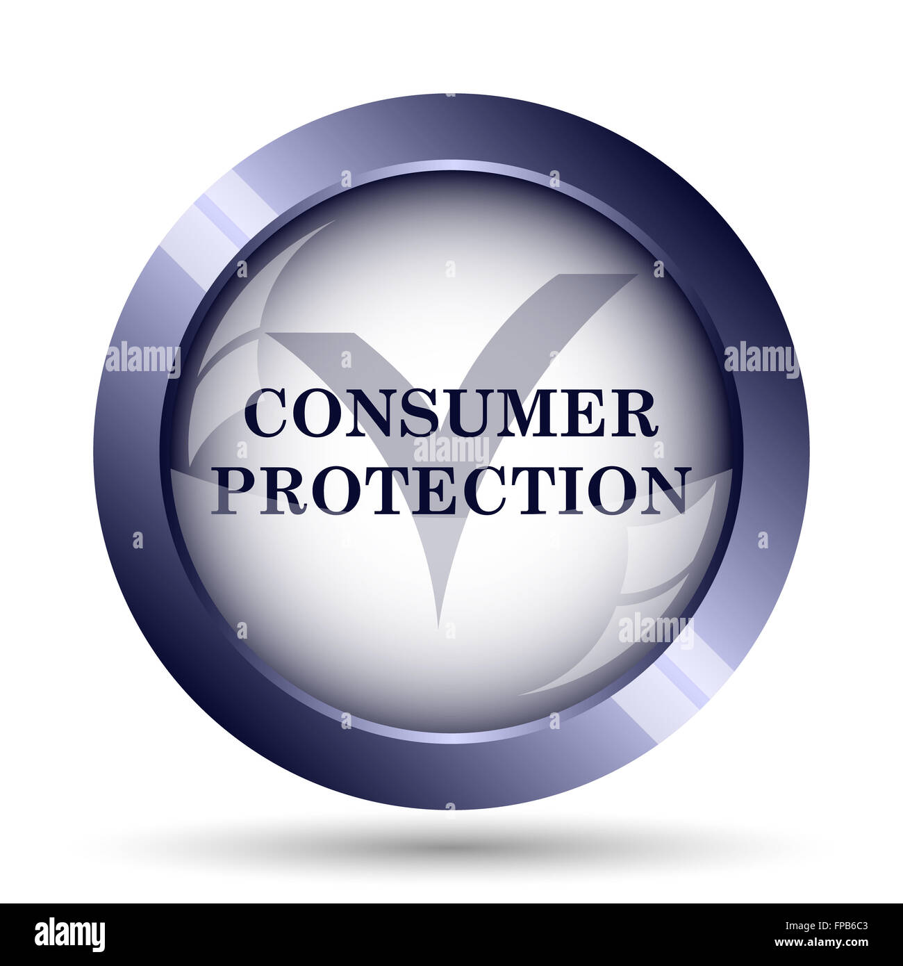 Consumer protection icon. Internet button on white background Stock ...