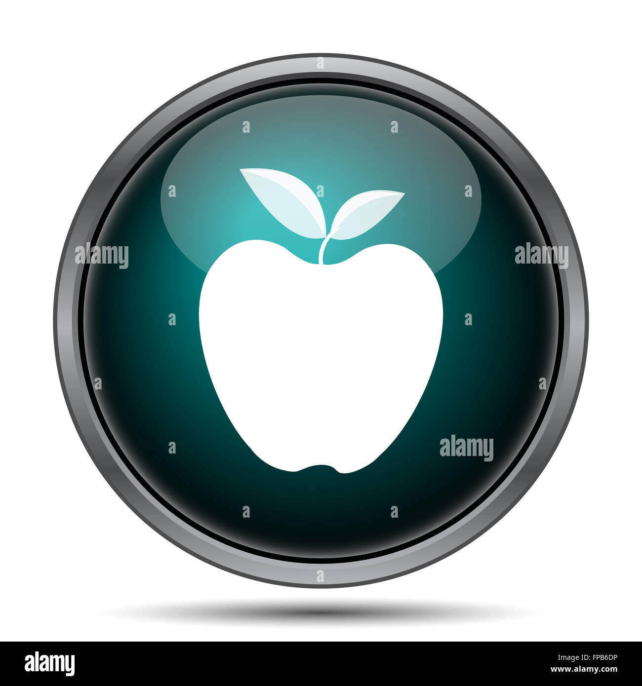 Apple icon. Internet button on white background Stock Photo - Alamy