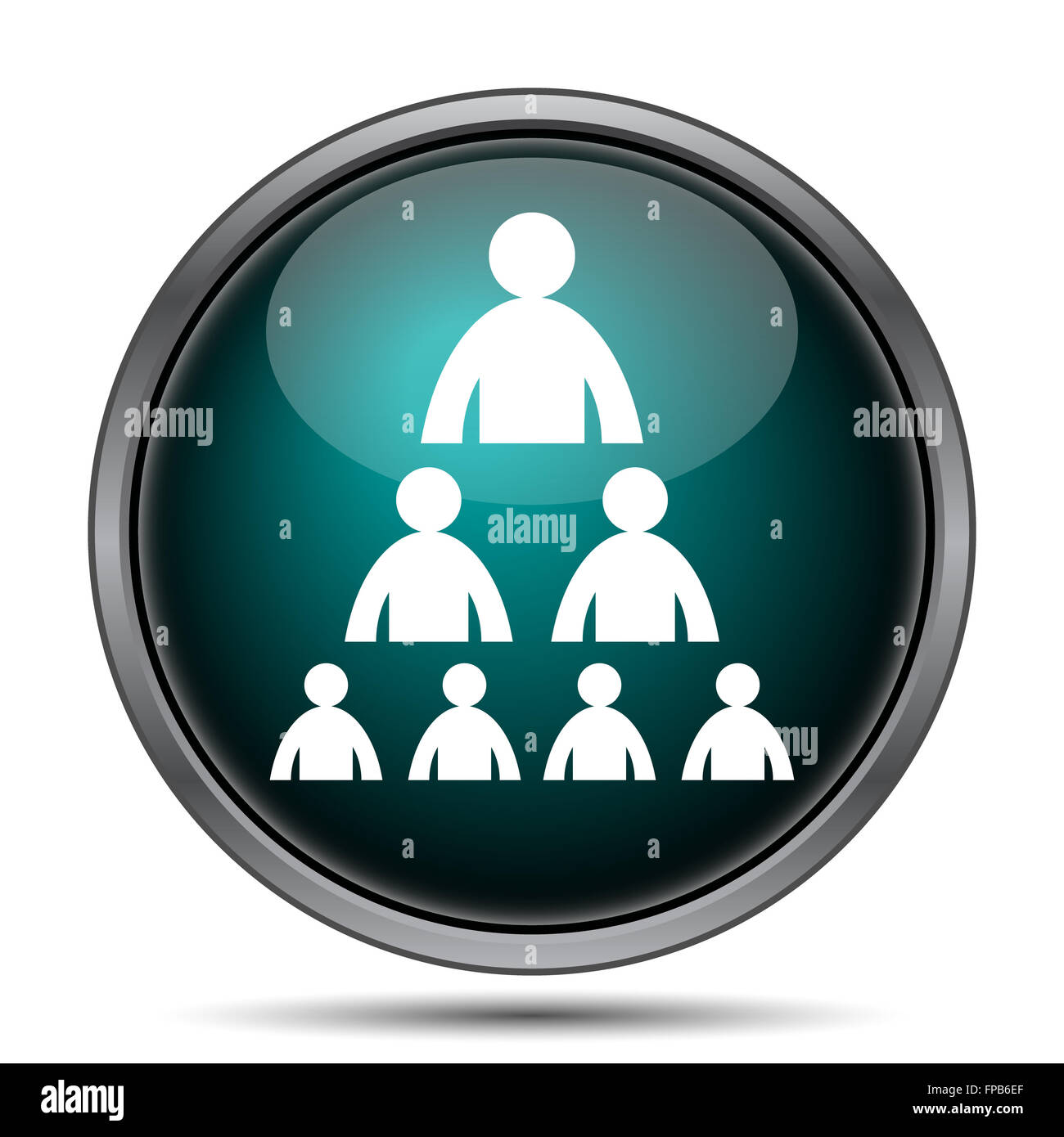 Organizational chart with people icon. Internet button on white ...