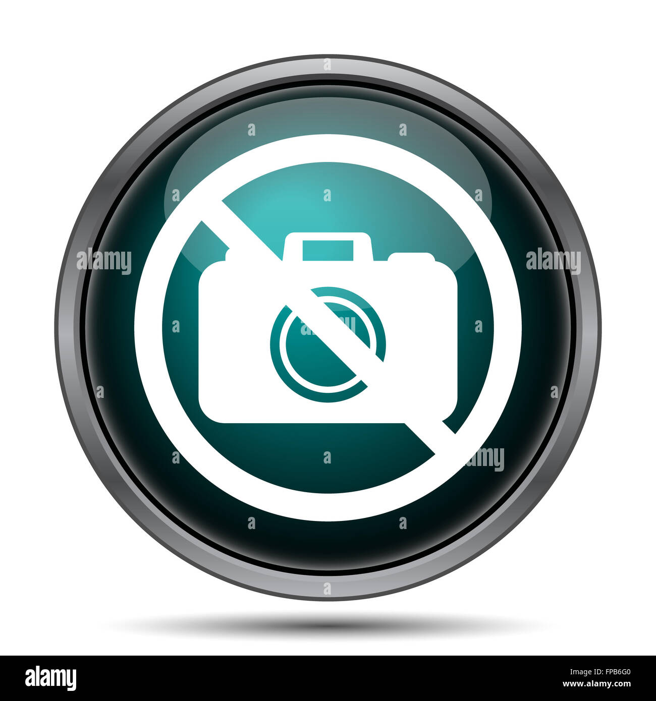 Forbidden camera icon. Internet button on white background Stock Photo ...
