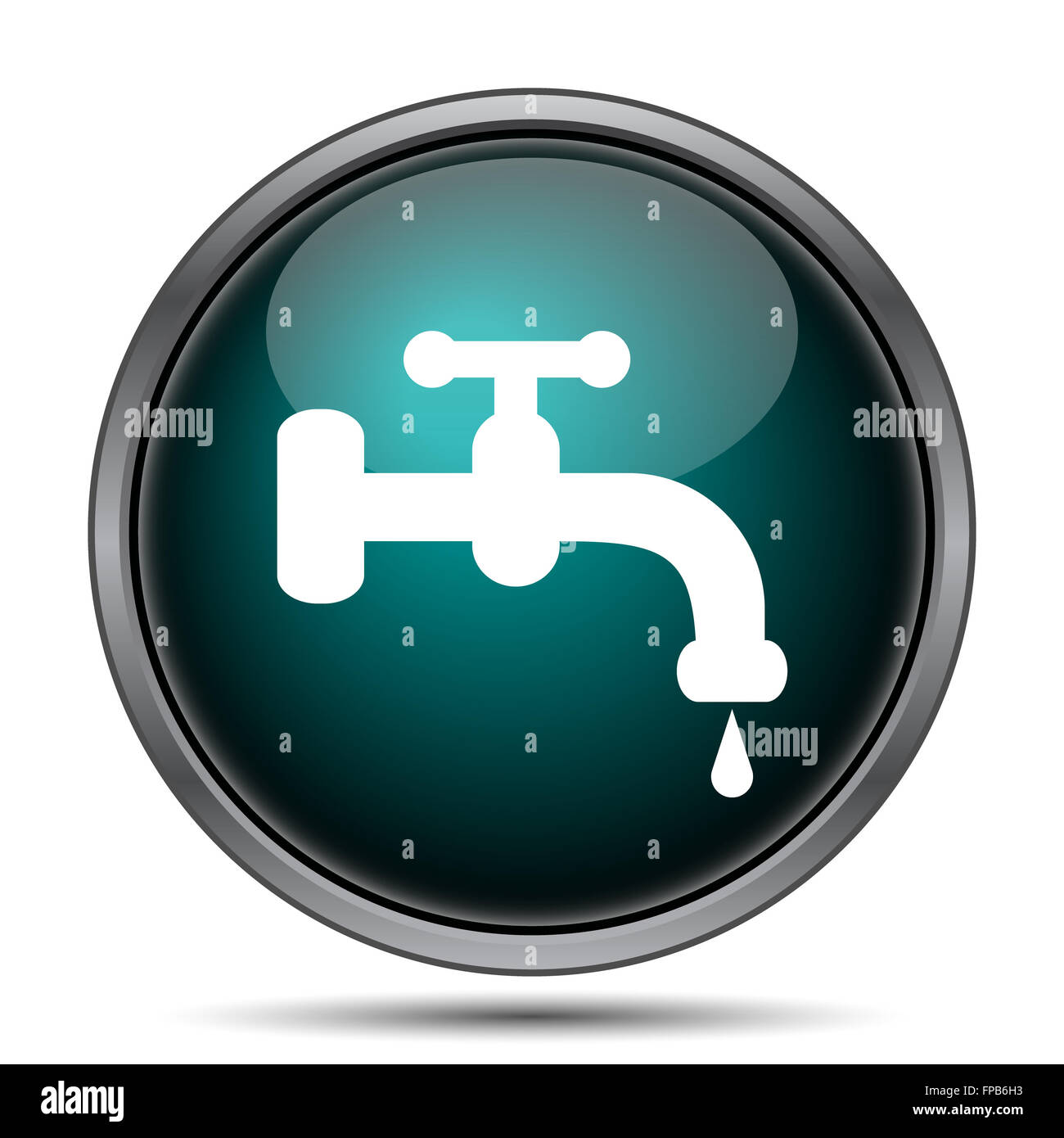 Water tap icon. Internet button on white background Stock Photo - Alamy