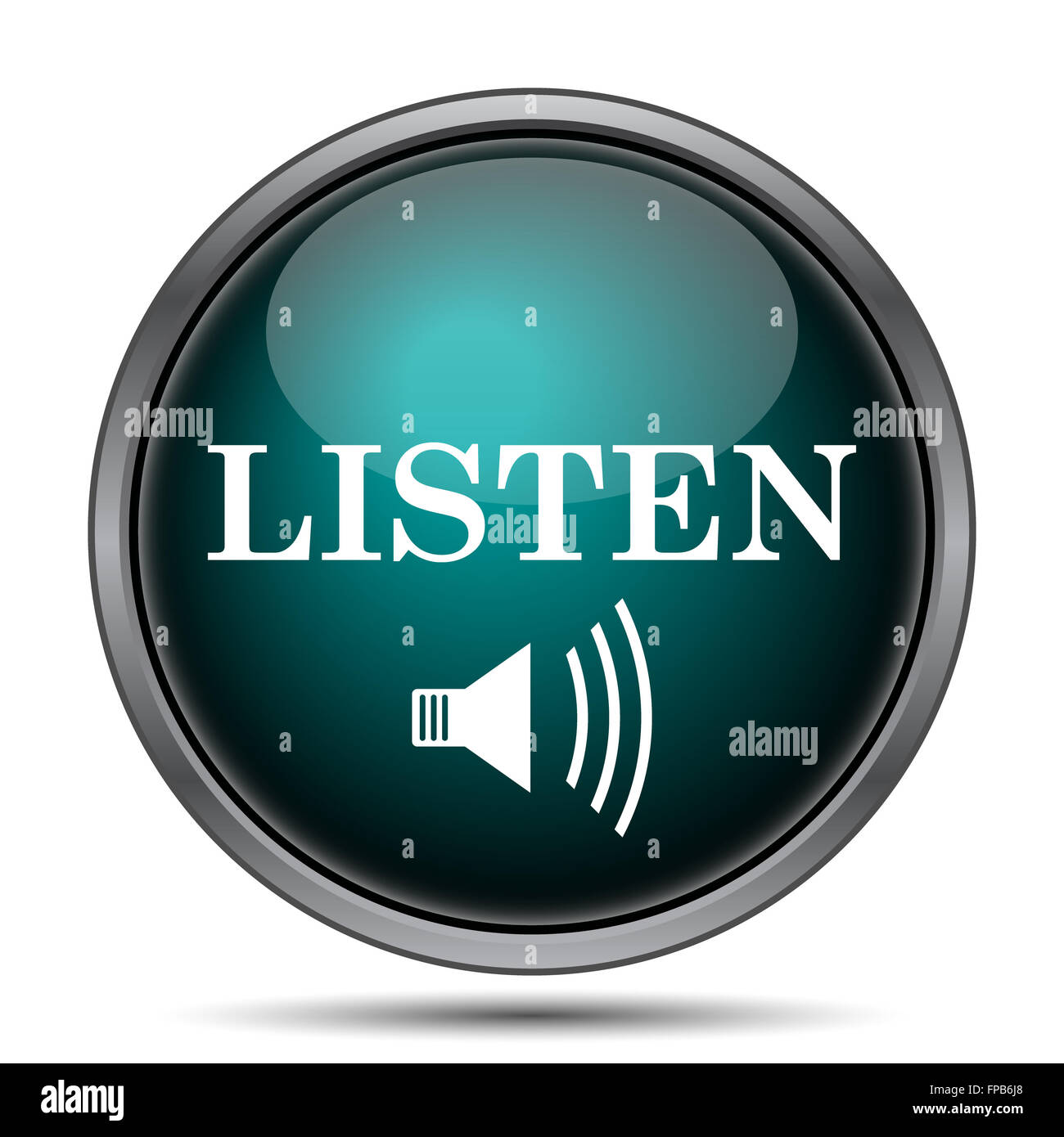 Listen icon. Internet button on white background Stock Photo - Alamy