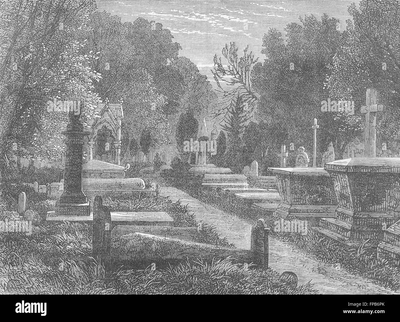 19th century cemetery london Black and White Stock Photos & Images - Alamy