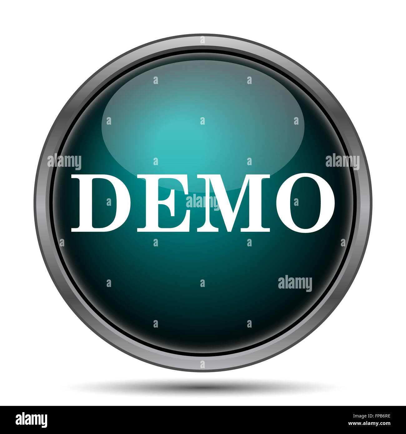 Demo icon. Internet button on white background Stock Photo - Alamy