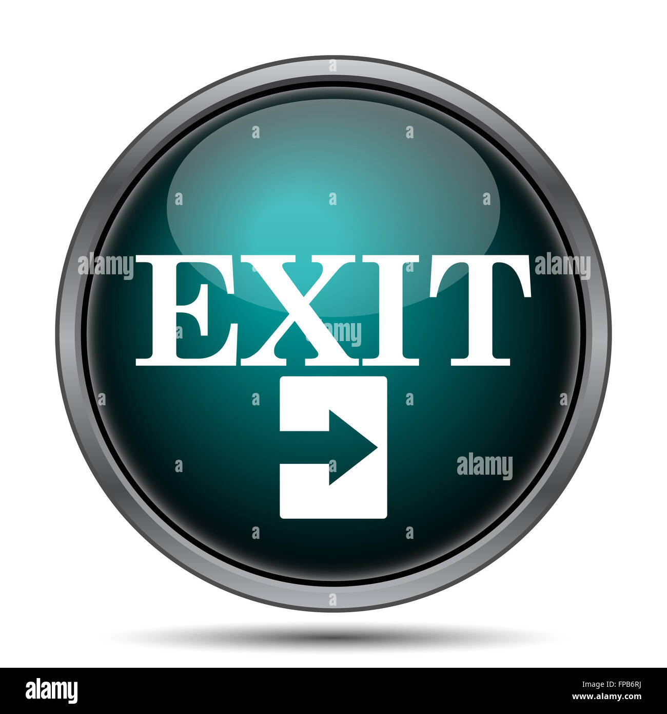 Exit icon. Internet button on white background Stock Photo - Alamy