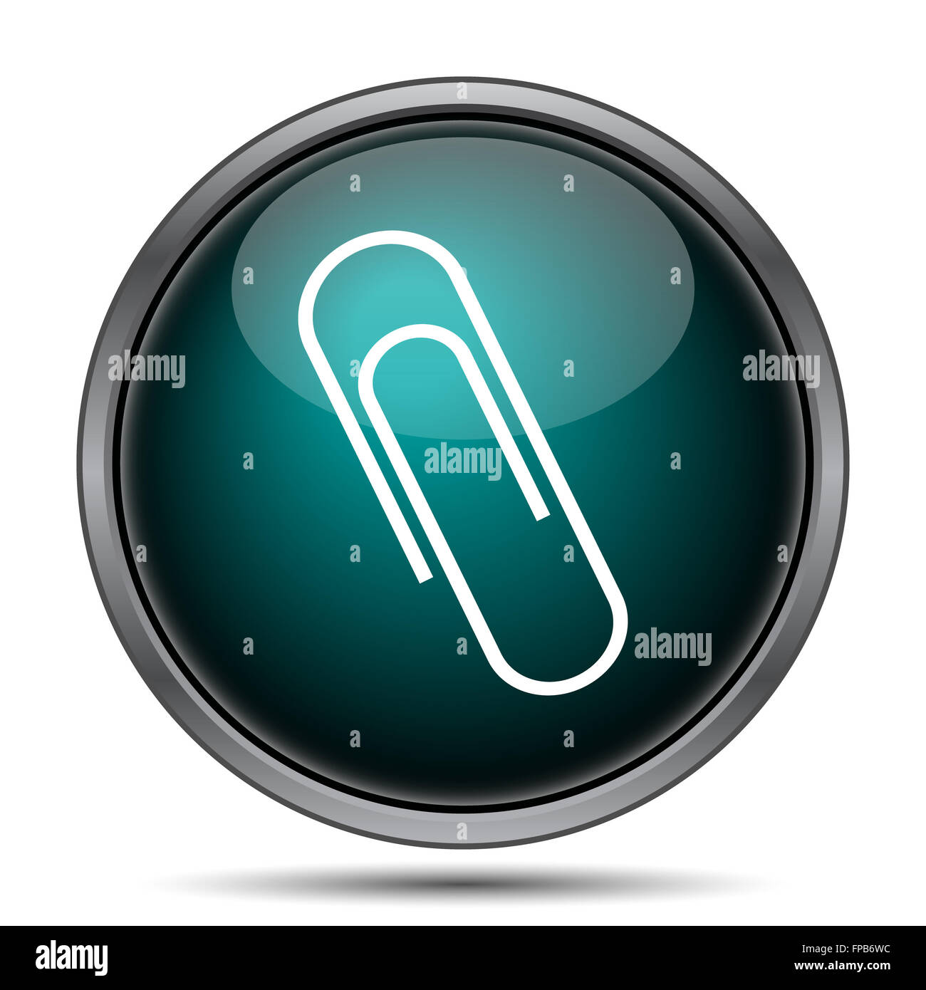Paperclip icon. Internet button on white background Stock Photo - Alamy