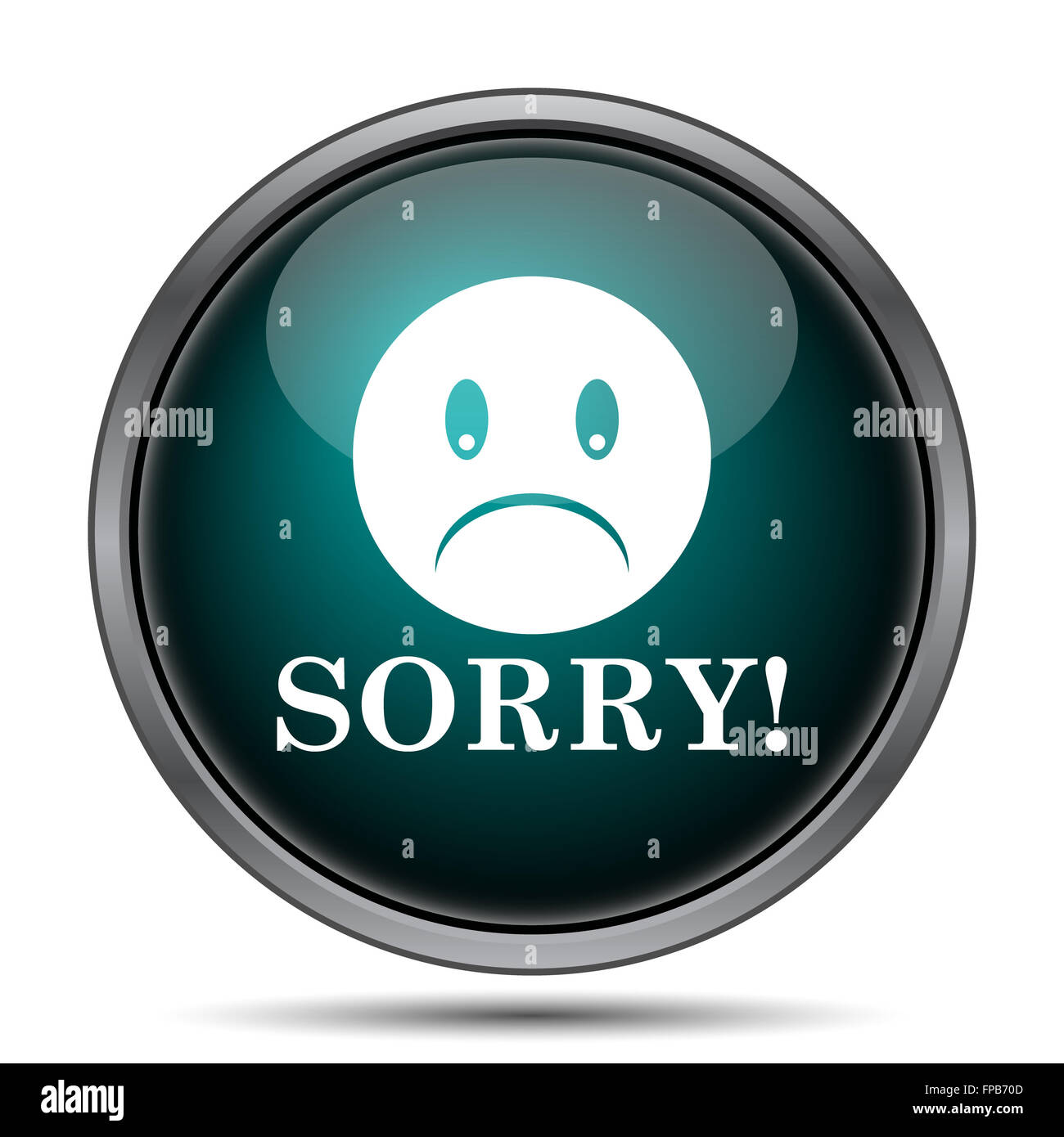 Sorry icon. Internet button on white background Stock Photo - Alamy