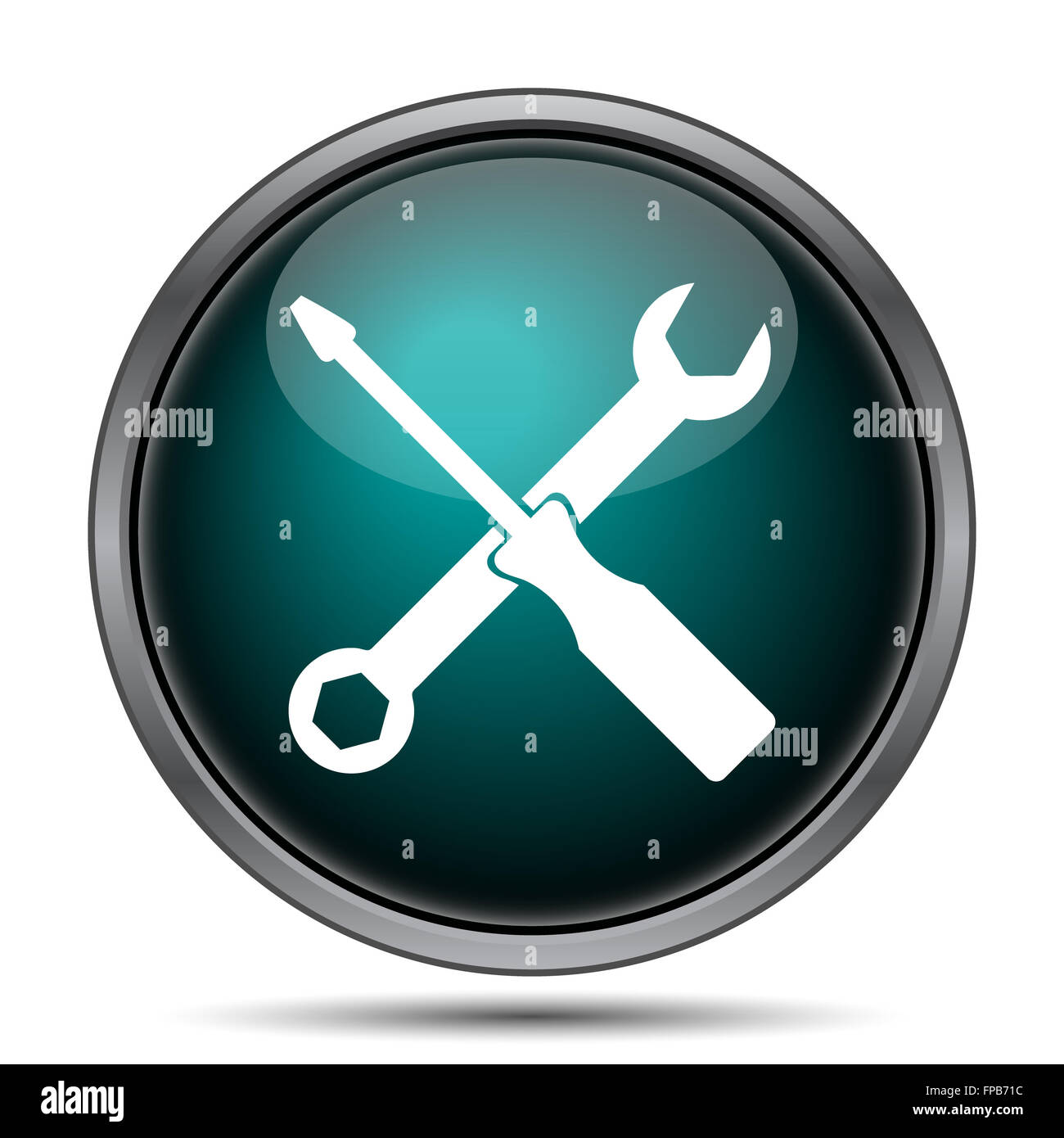 Tools icon. Internet button on white background Stock Photo - Alamy