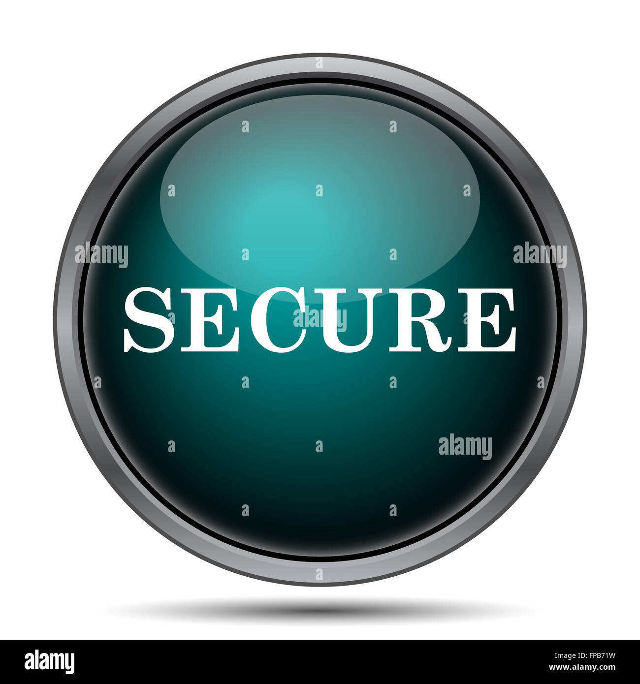 Secure icon. Internet button on white background Stock Photo - Alamy