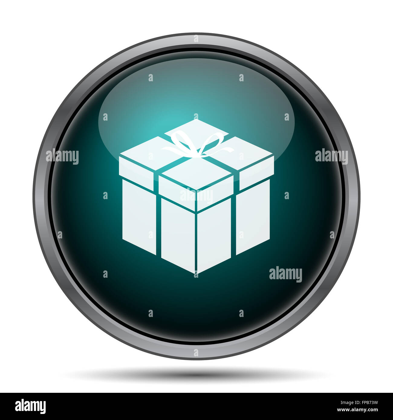 Gift icon. Internet button on white background Stock Photo - Alamy