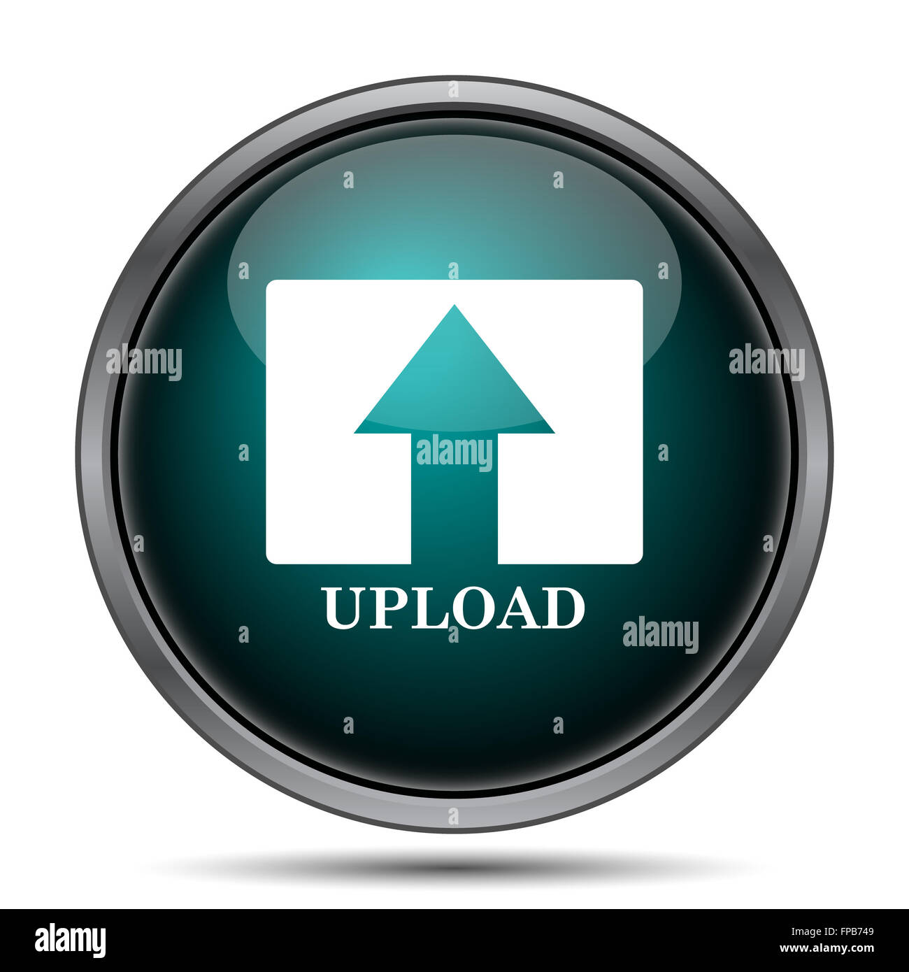 Upload icon. Internet button on white background Stock Photo - Alamy