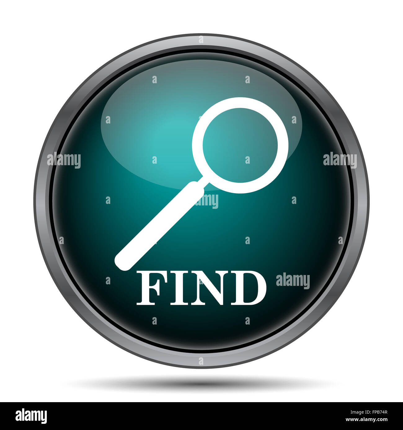 Find icon. Internet button on white background Stock Photo - Alamy