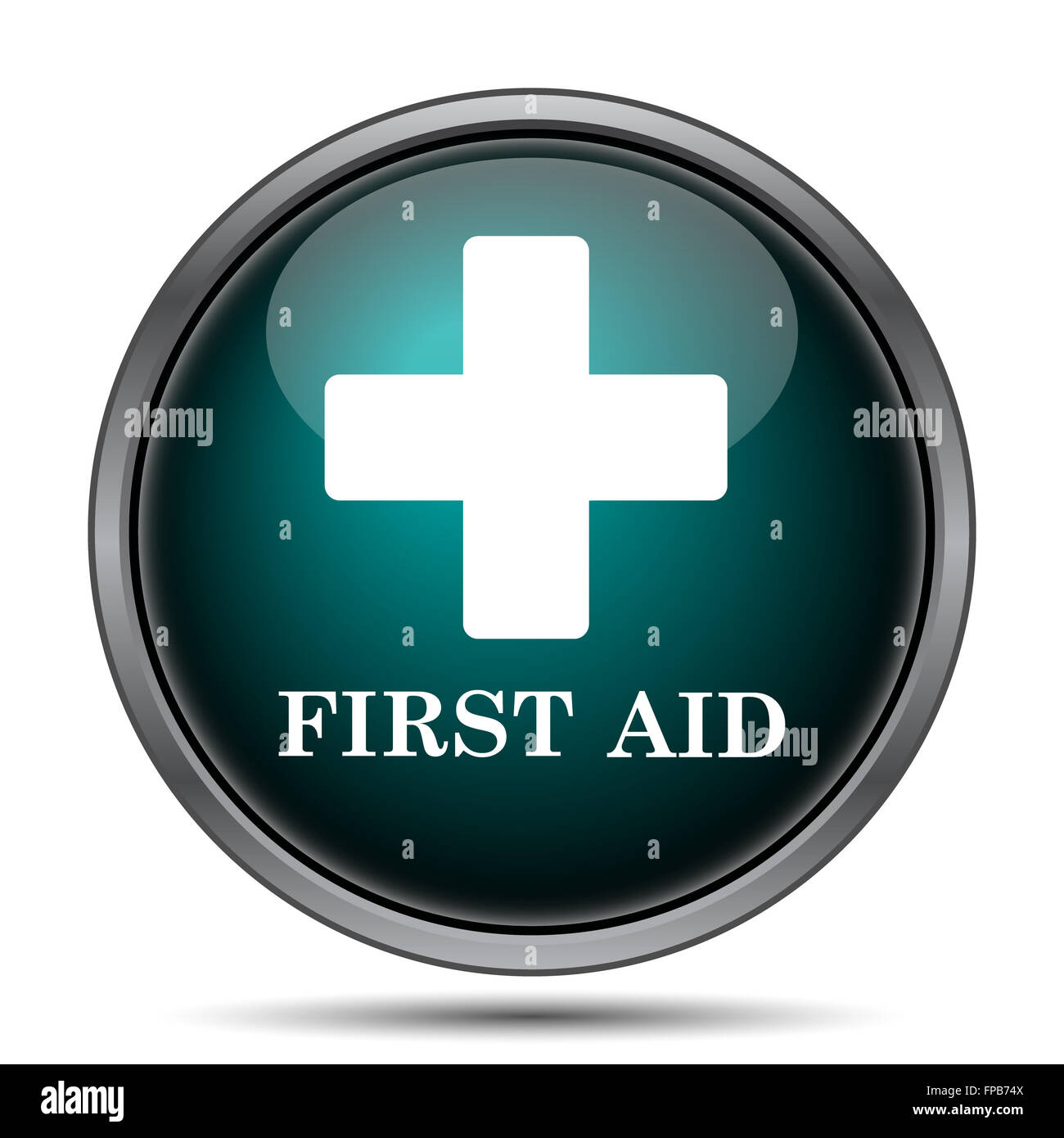 First aid icon. Internet button on white background Stock Photo - Alamy
