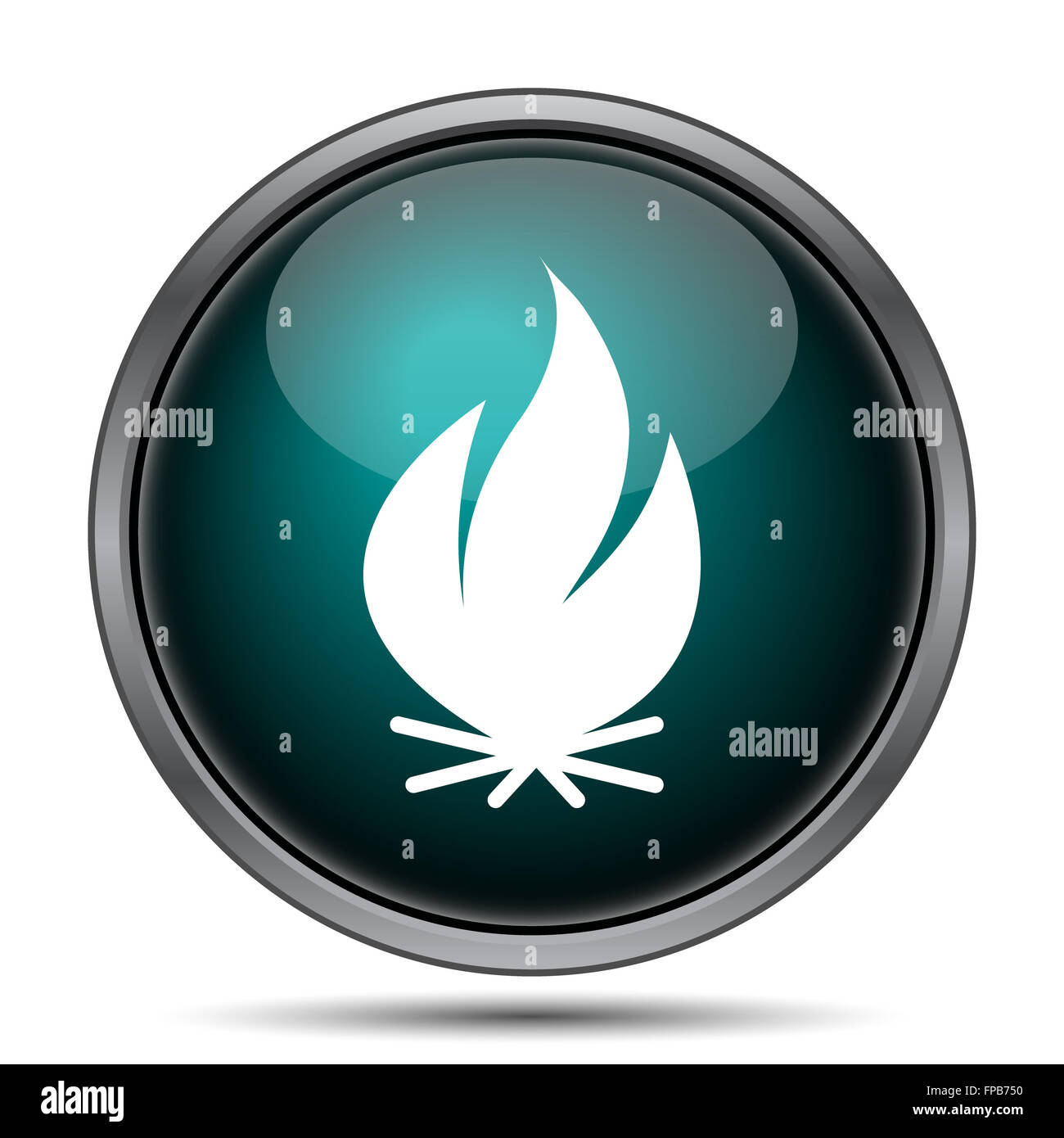 Fire icon. Internet button on white background Stock Photo - Alamy