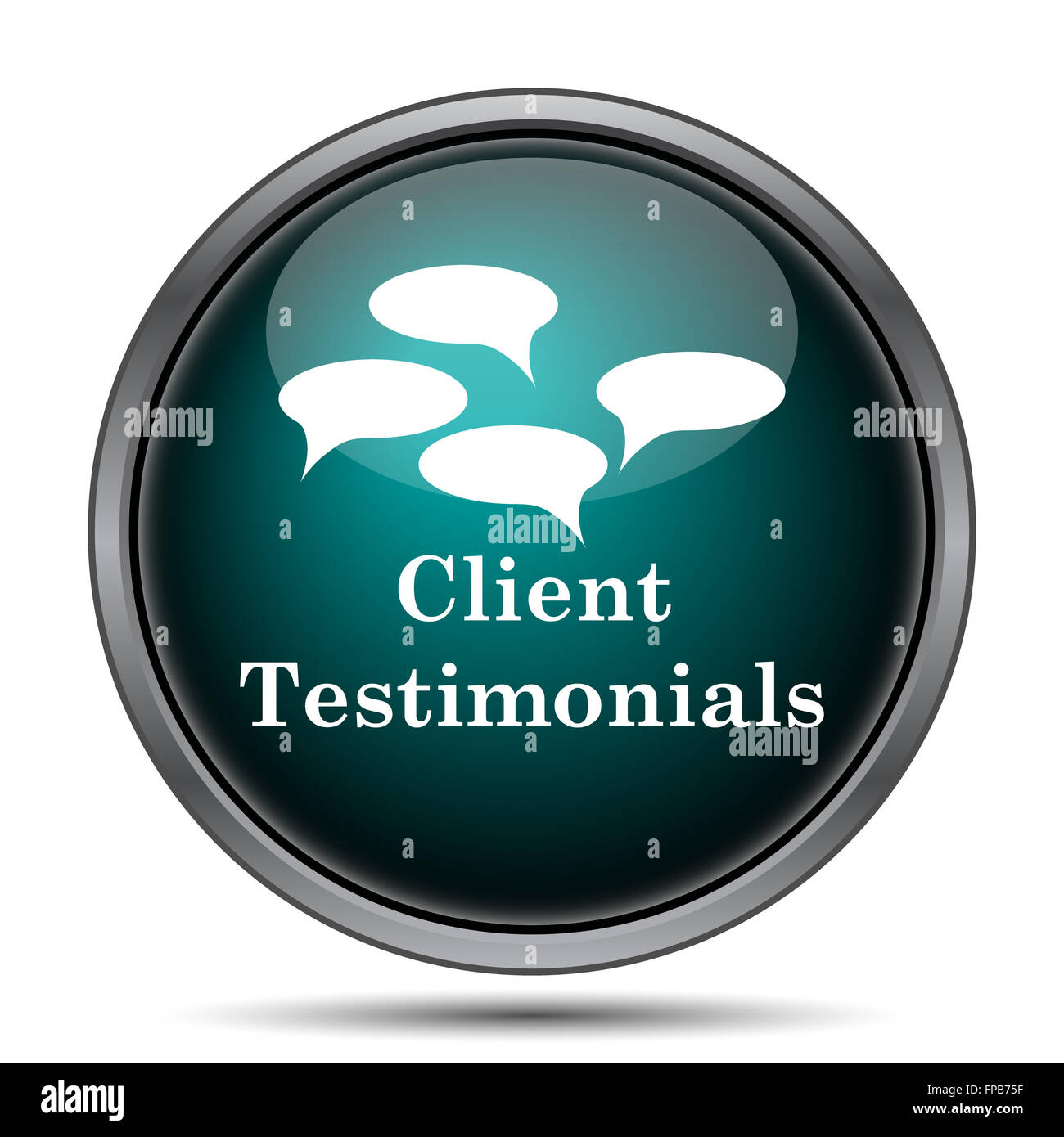 Client testimonials icon. Internet button on white background Stock ...