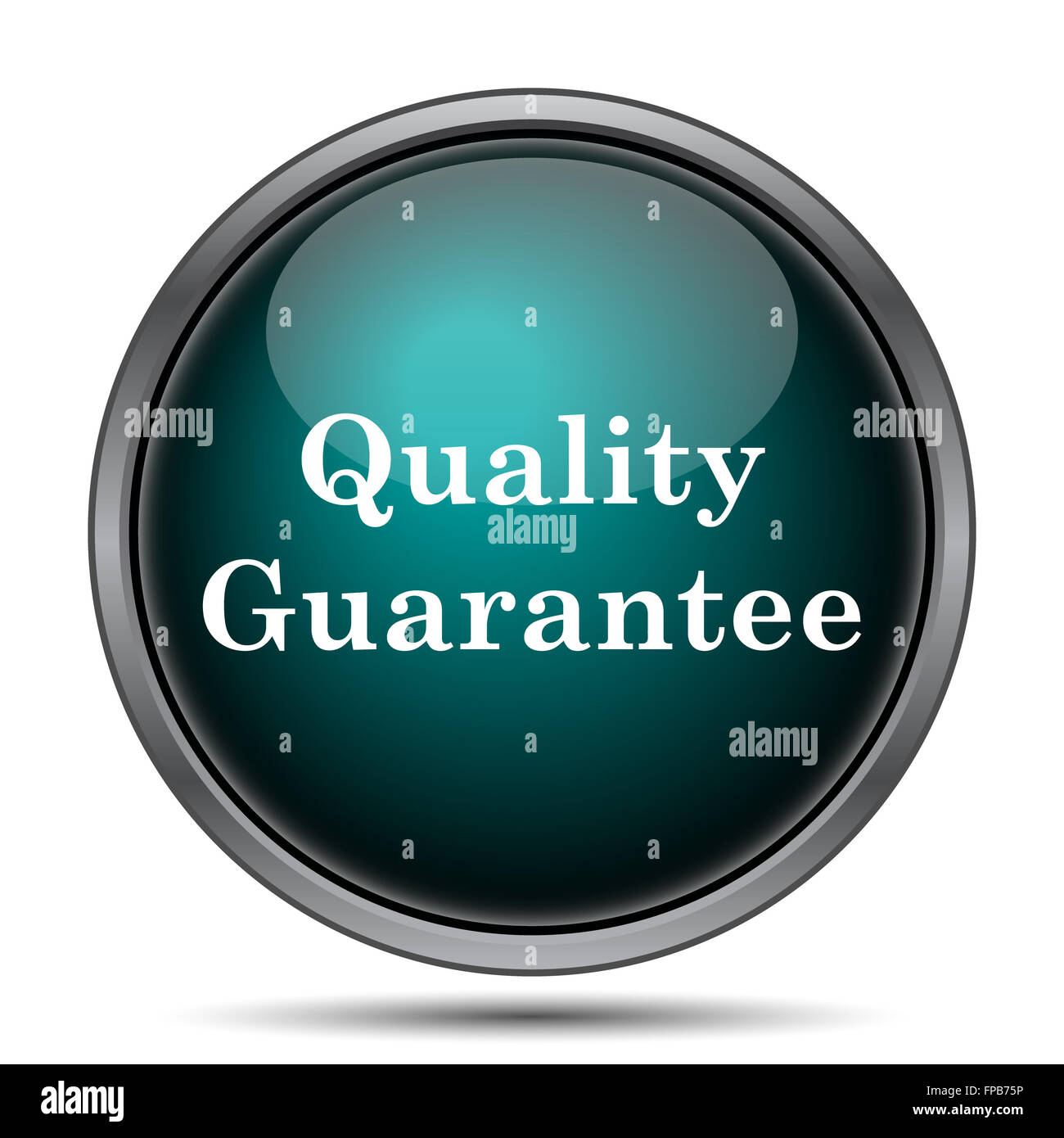 Quality guarantee icon. Internet button on white background Stock Photo ...