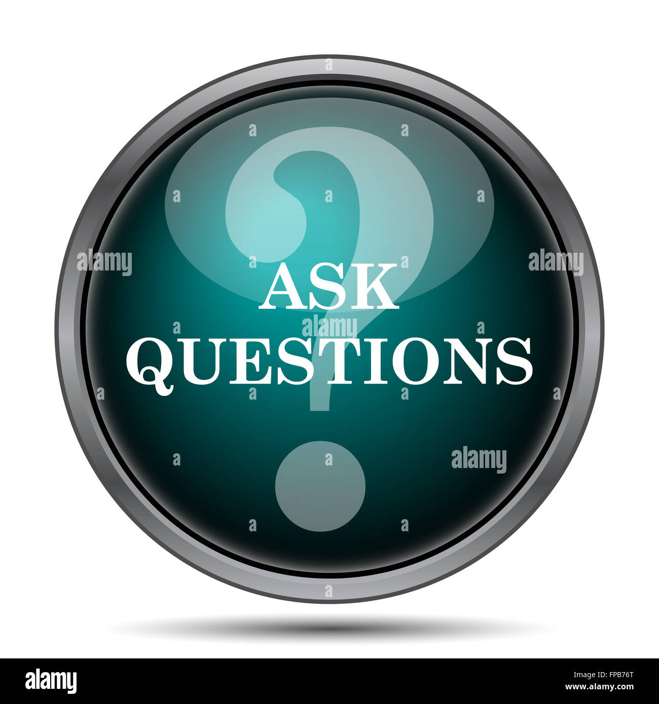 Ask questions icon. Internet button on white background Stock Photo - Alamy