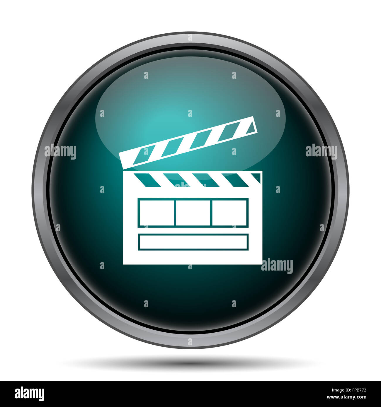 Movie icon. Internet button on white background Stock Photo - Alamy