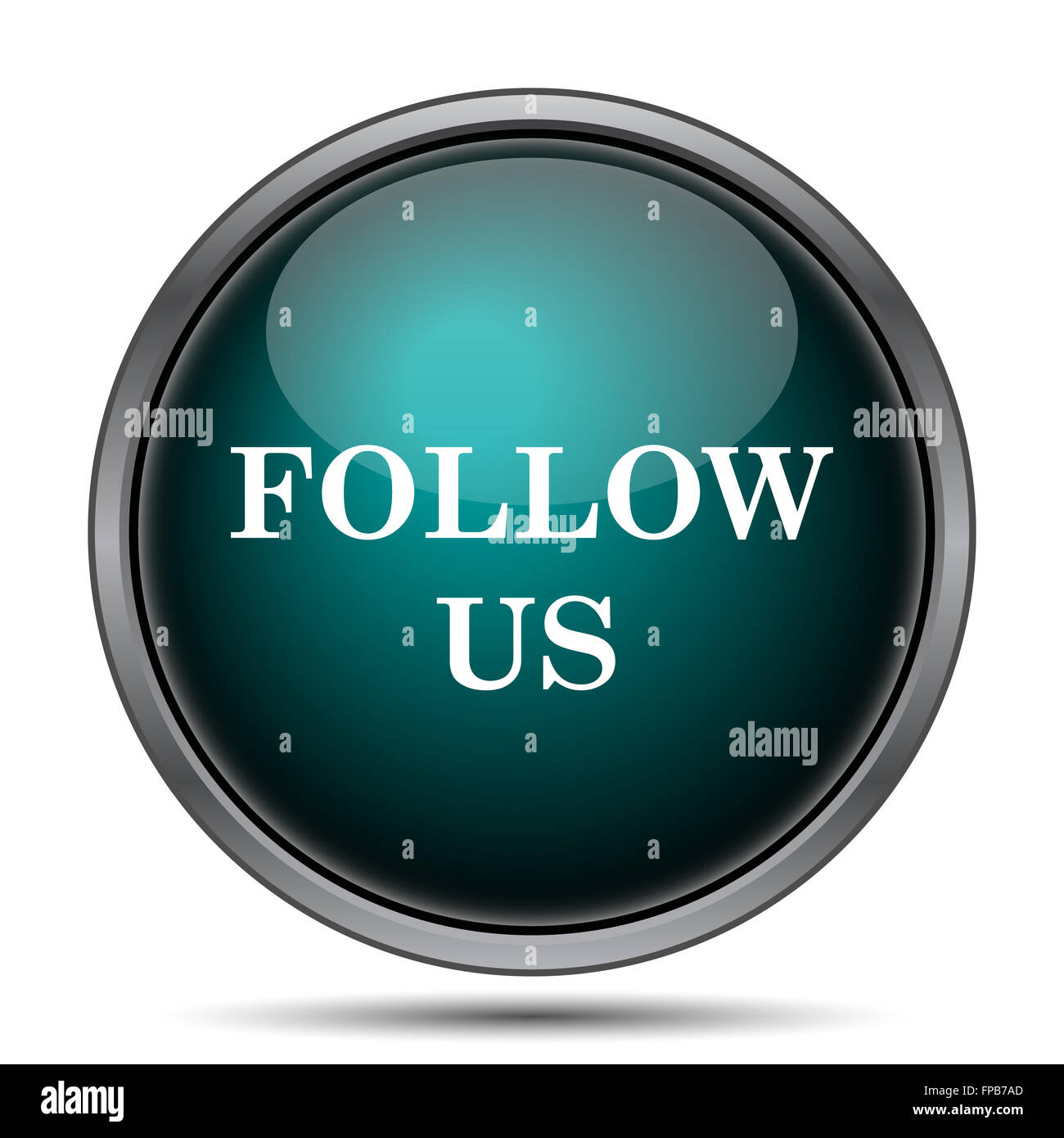 Follow us icon. Internet button on white background Stock Photo - Alamy