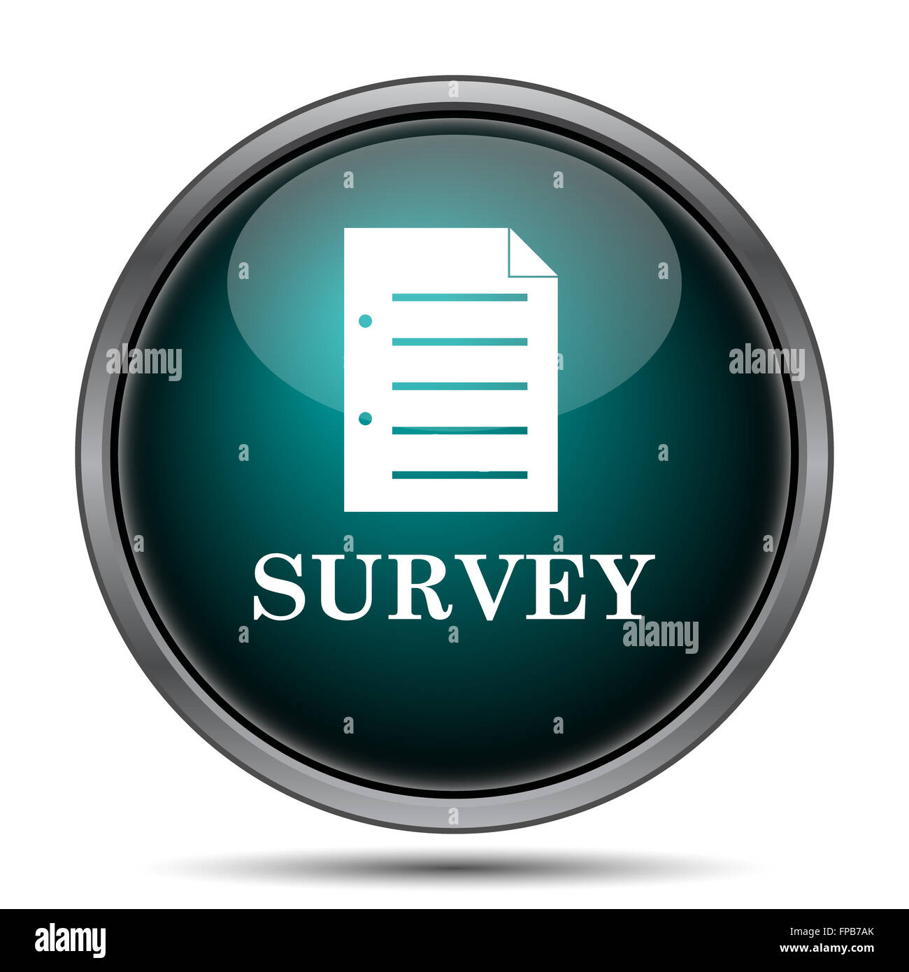 Survey icon. Internet button on white background Stock Photo - Alamy