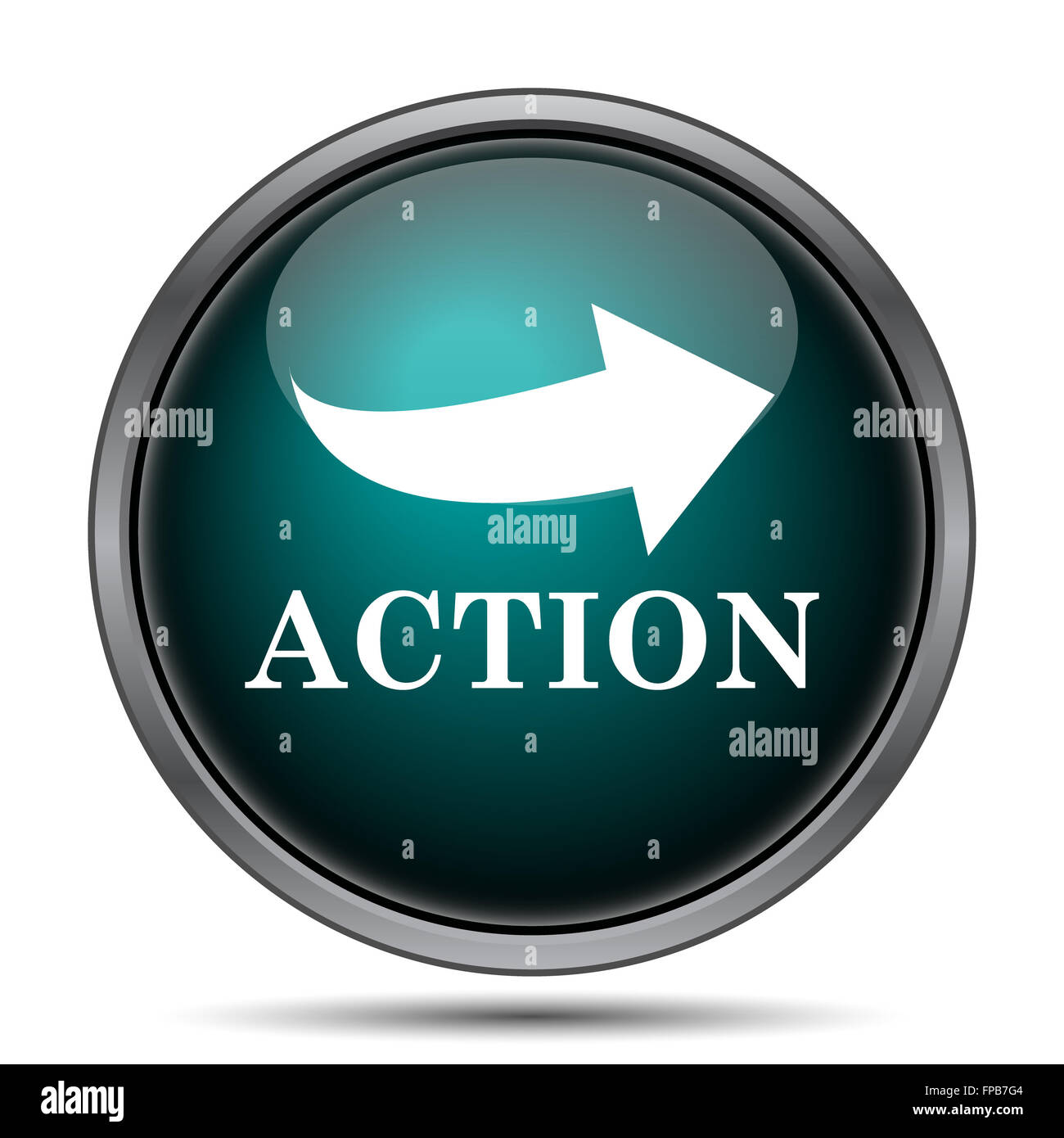 Action icon. Internet button on white background Stock Photo - Alamy