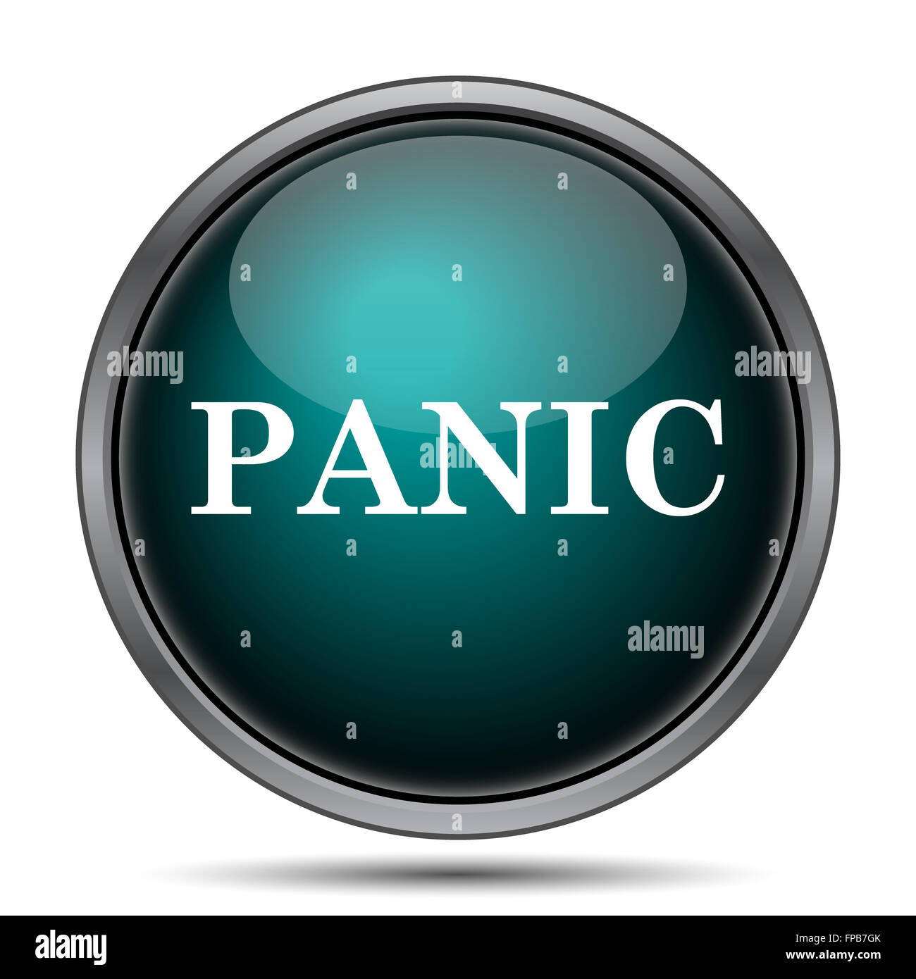 Panic icon. Internet button on white background Stock Photo - Alamy