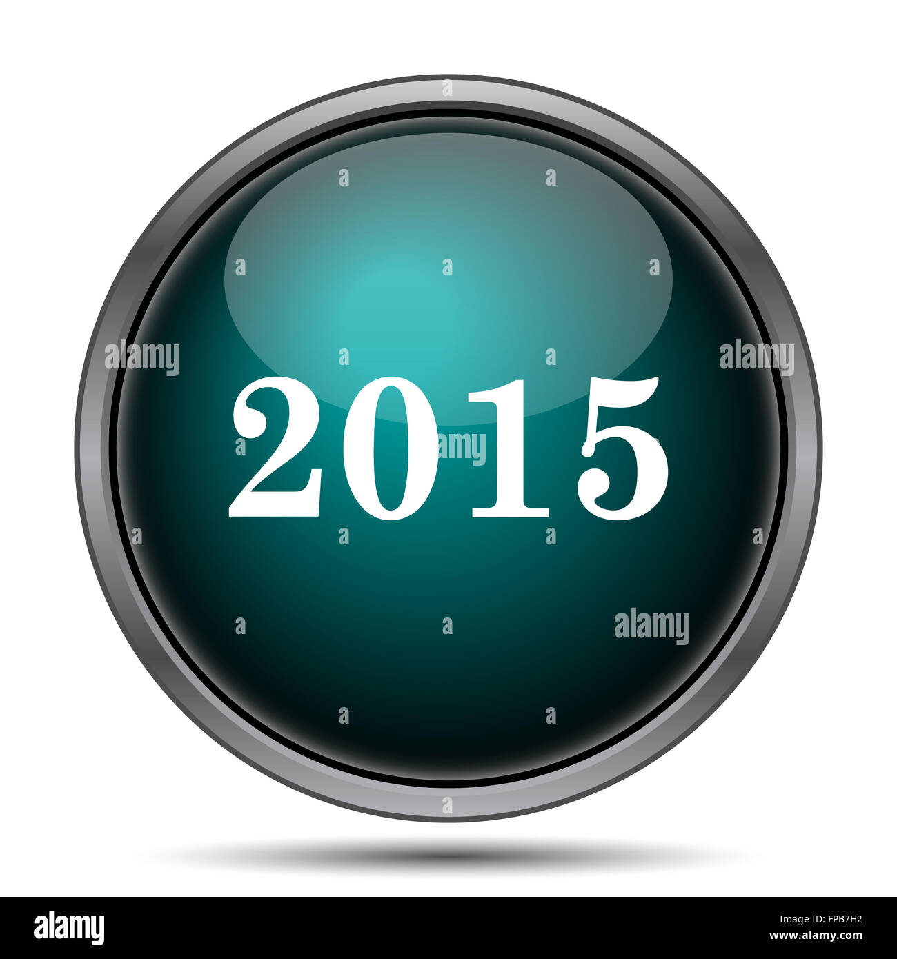 Year 2015 icon. Internet button on white background Stock Photo - Alamy