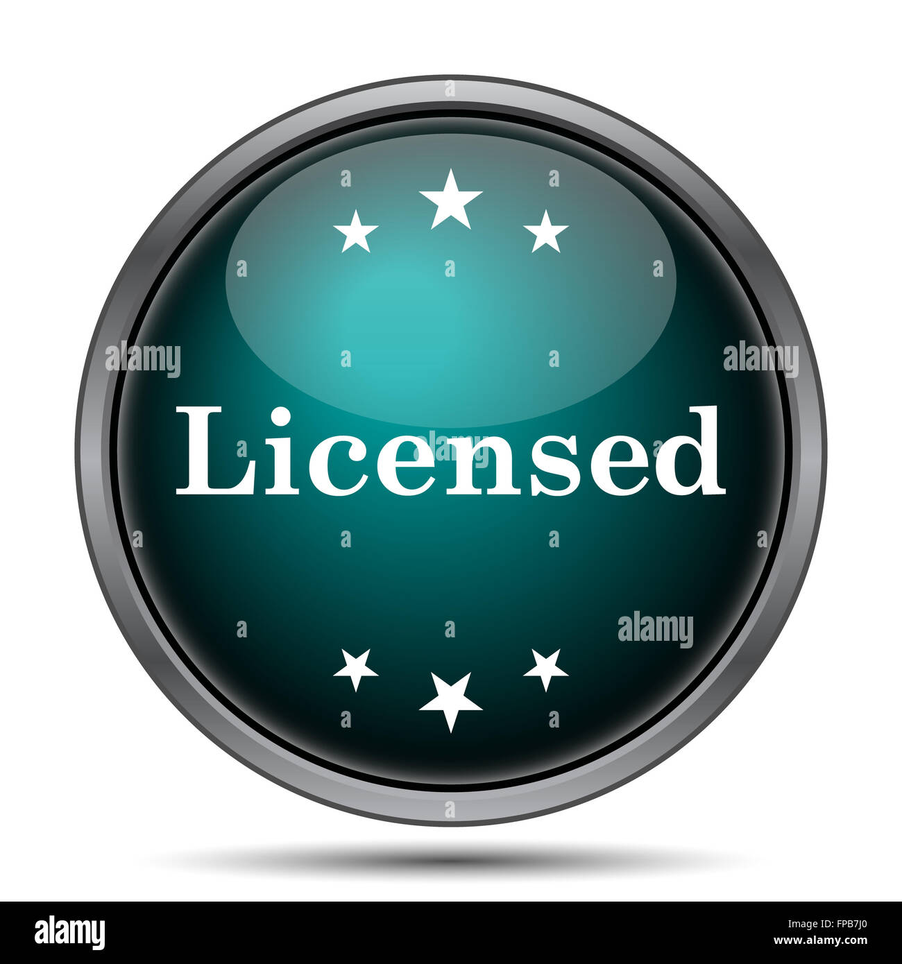 Licensed icon. Internet button on white background Stock Photo - Alamy