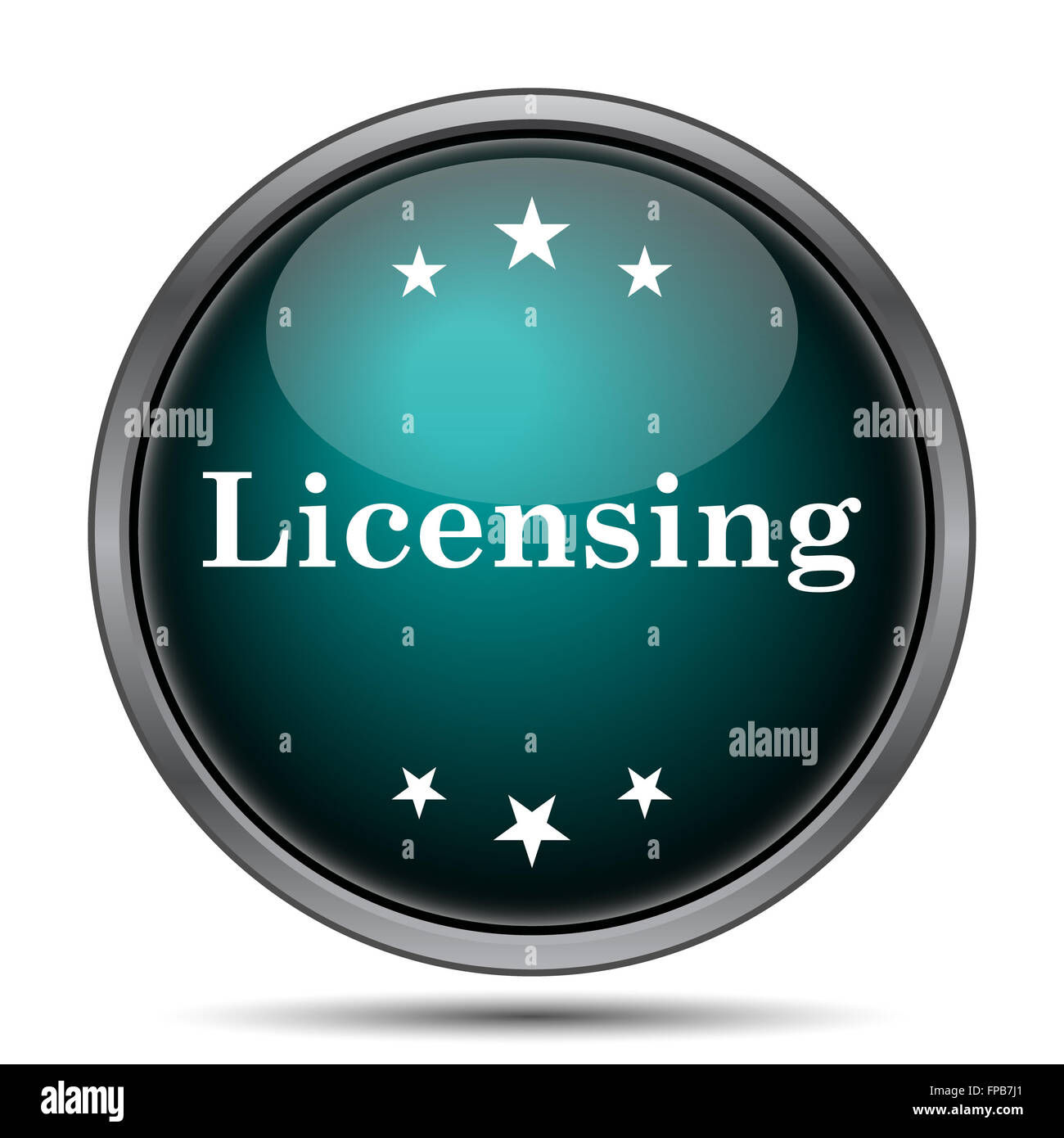 Licensing icon. Internet button on white background Stock Photo - Alamy