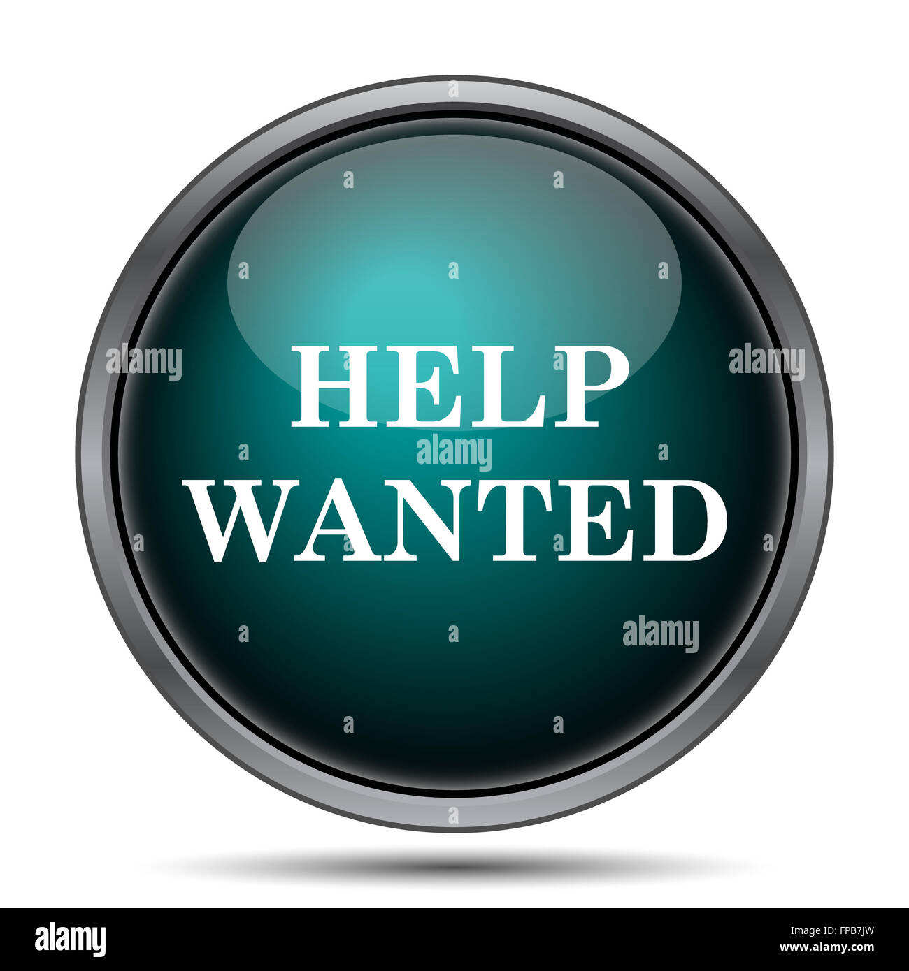 Help wanted icon. Internet button on white background Stock Photo - Alamy