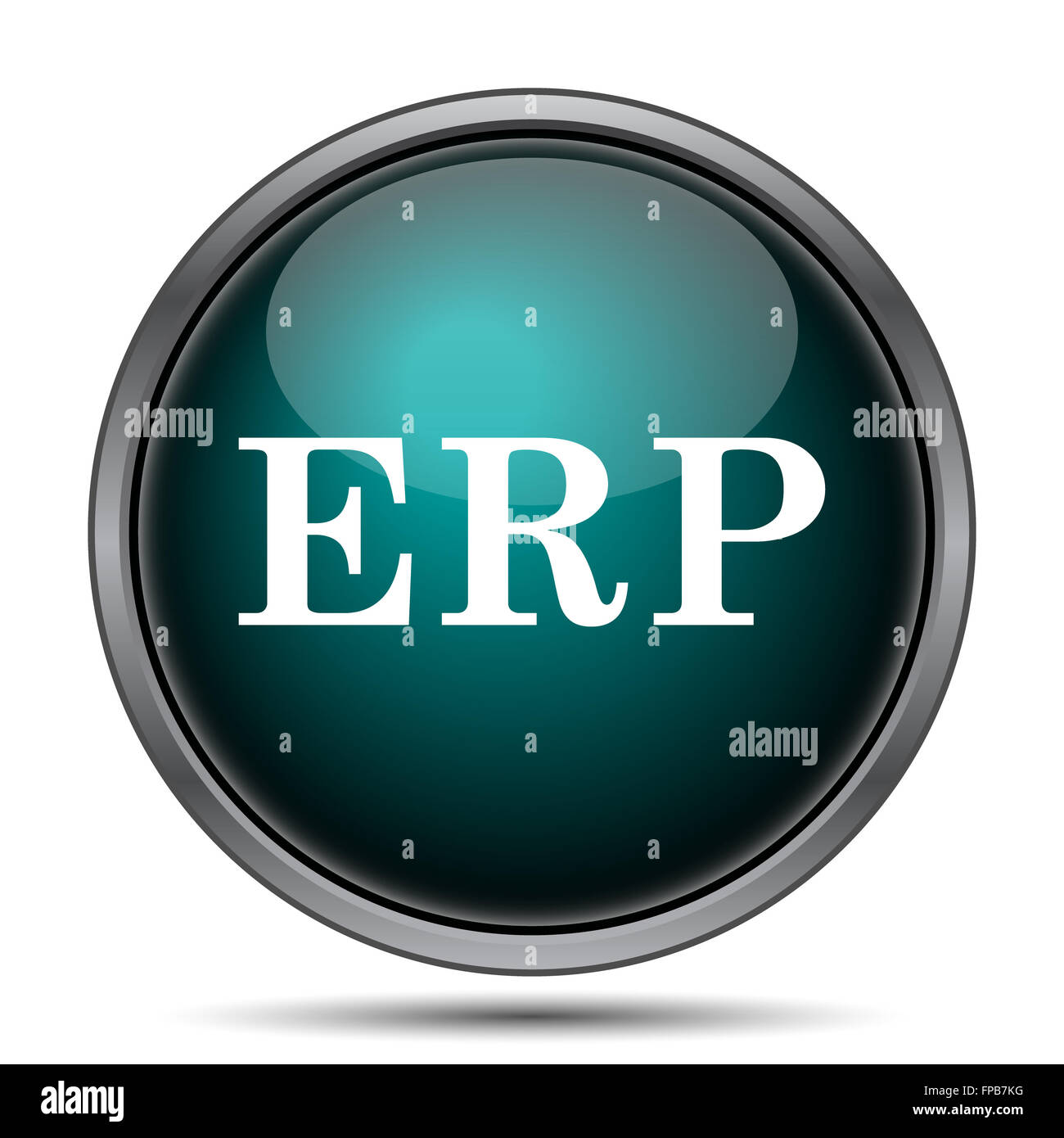 ERP icon. Internet button on white background Stock Photo - Alamy