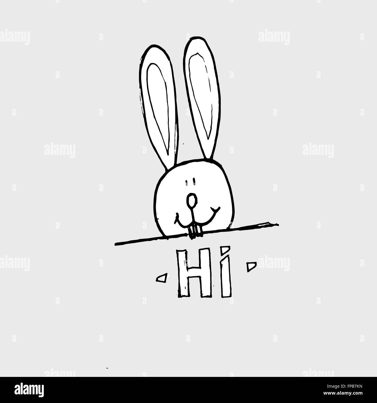 Rabbit graphic design Black and White Stock Photos & Images - Alamy