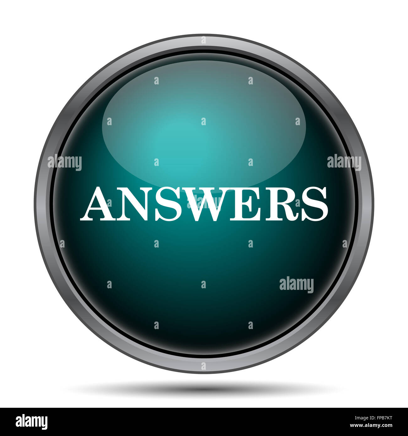 Answers icon. Internet button on white background Stock Photo - Alamy