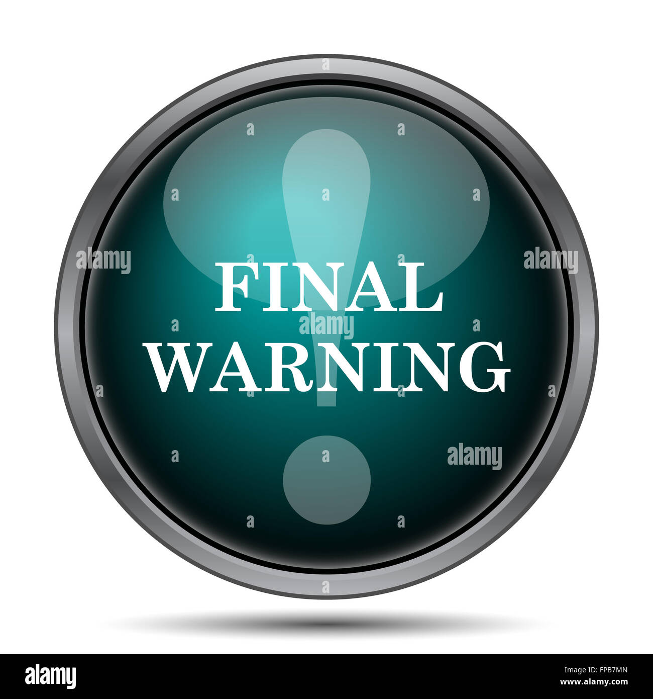 Final warning icon. Internet button on white background Stock Photo - Alamy