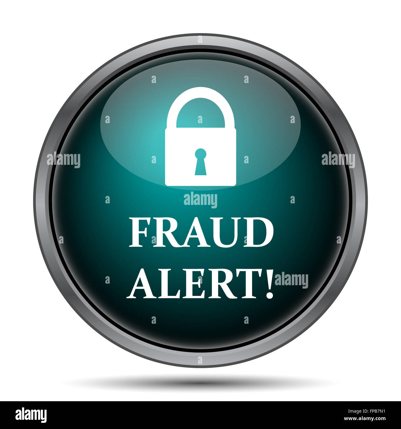 Fraud alert icon. Internet button on white background Stock Photo - Alamy